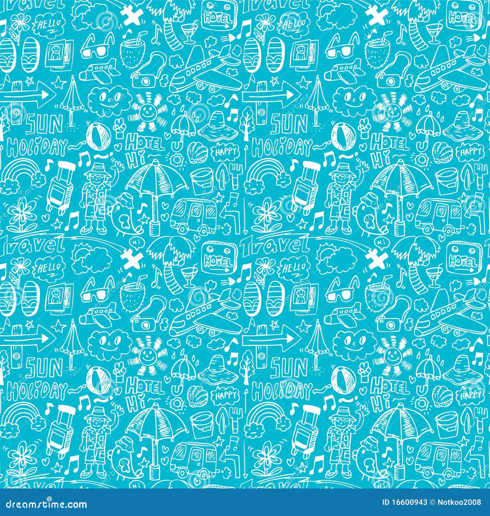 Seamless travel pattern stock vector. Illustration of cartoon - 16600943