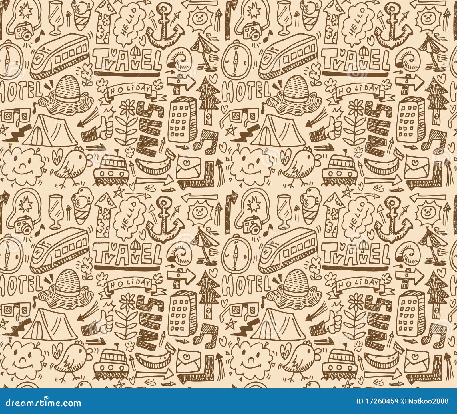 Seamless travel pattern stock vector. Illustration of people - 17260459