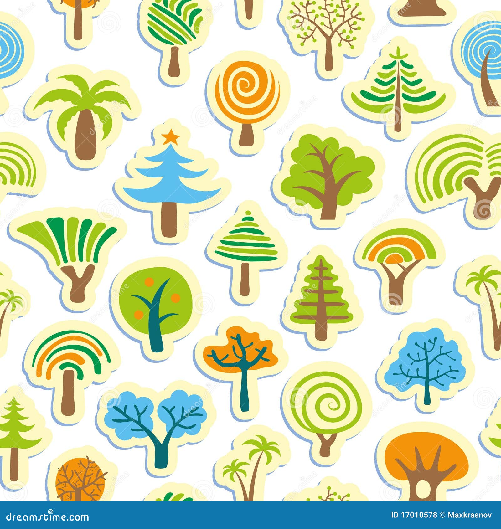 Seamless Tree Background stock vector. Illustration of plant - 17010578