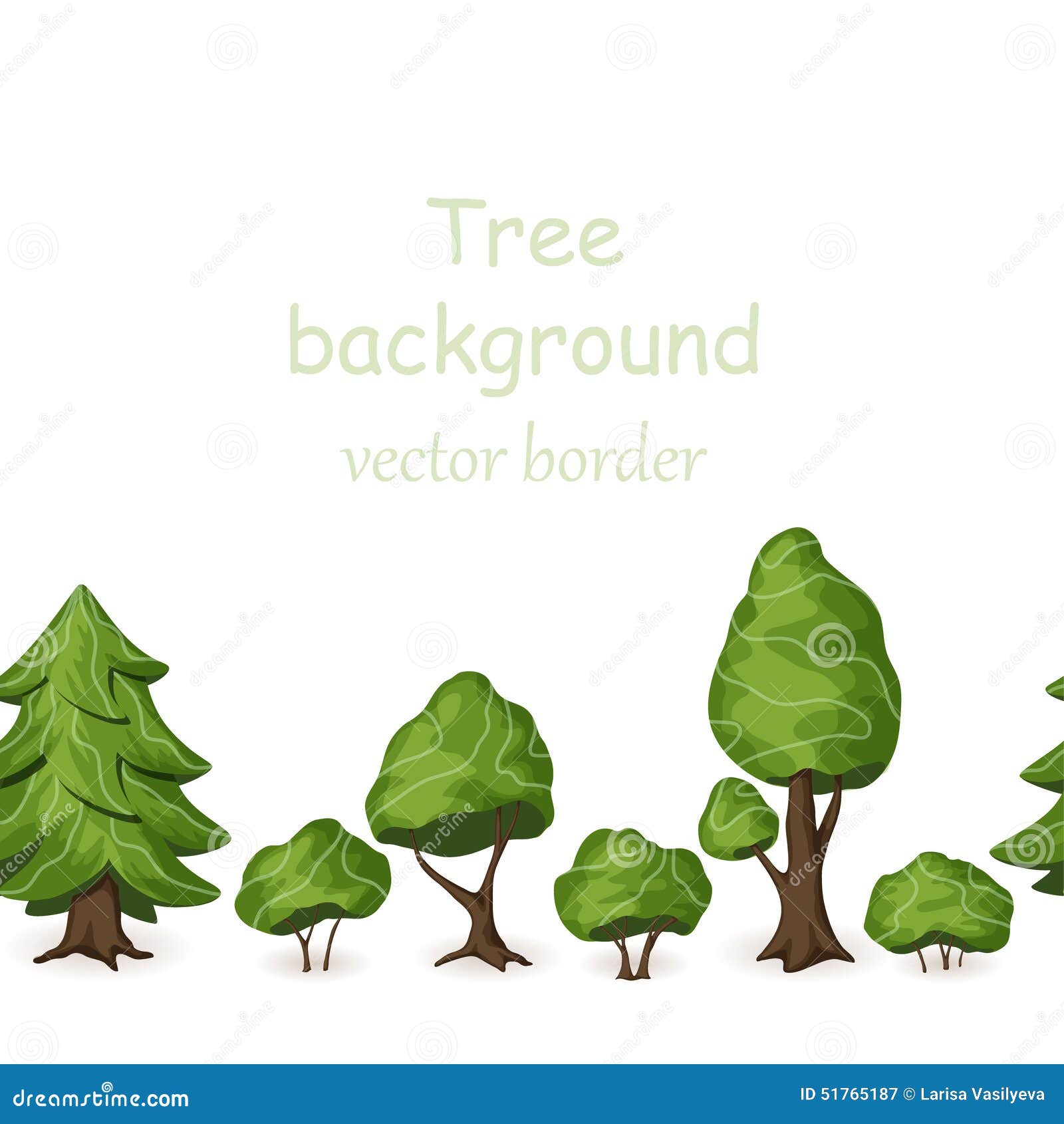Seamless tree border stock vector. Illustration of branch - 51765187