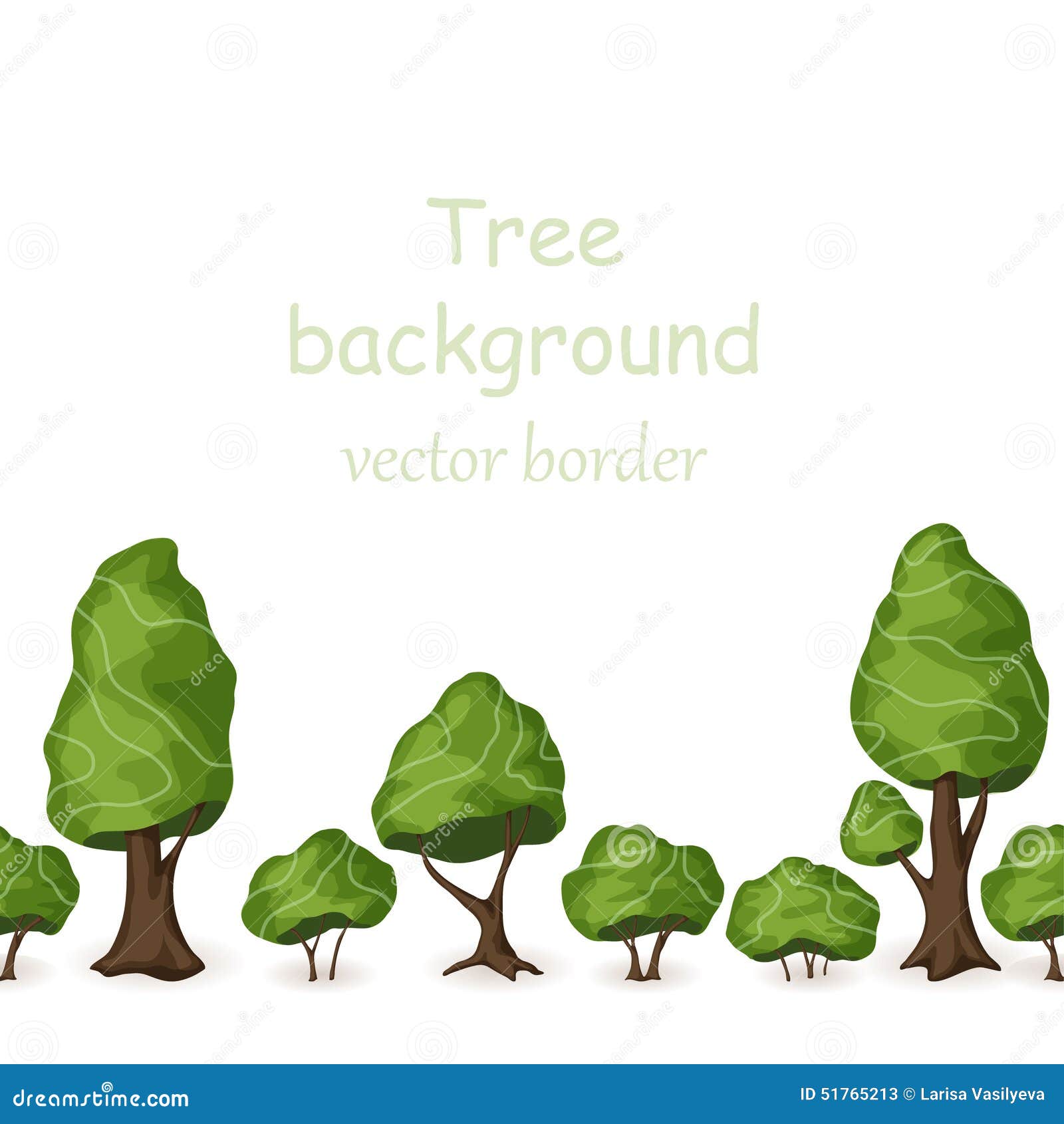 Seamless tree border 2 stock vector. Illustration of plant - 51765213