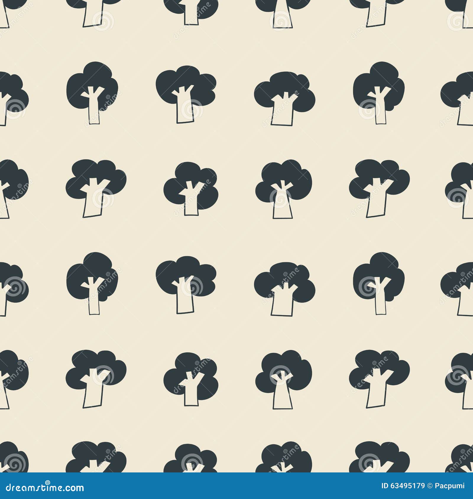 Seamless tree pattern stock illustration. Illustration of retro - 63495179