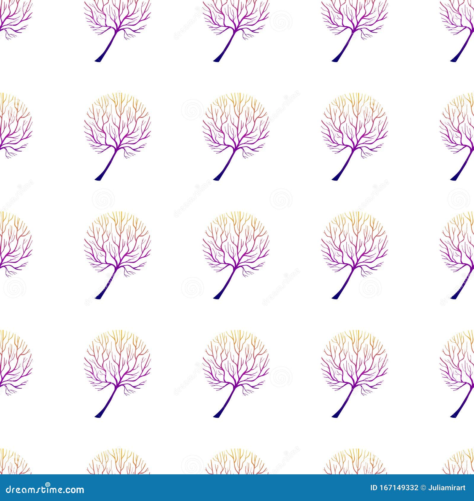 Trees Pattern Gradient Hand Drawn-03 Stock Vector - Illustration of ...