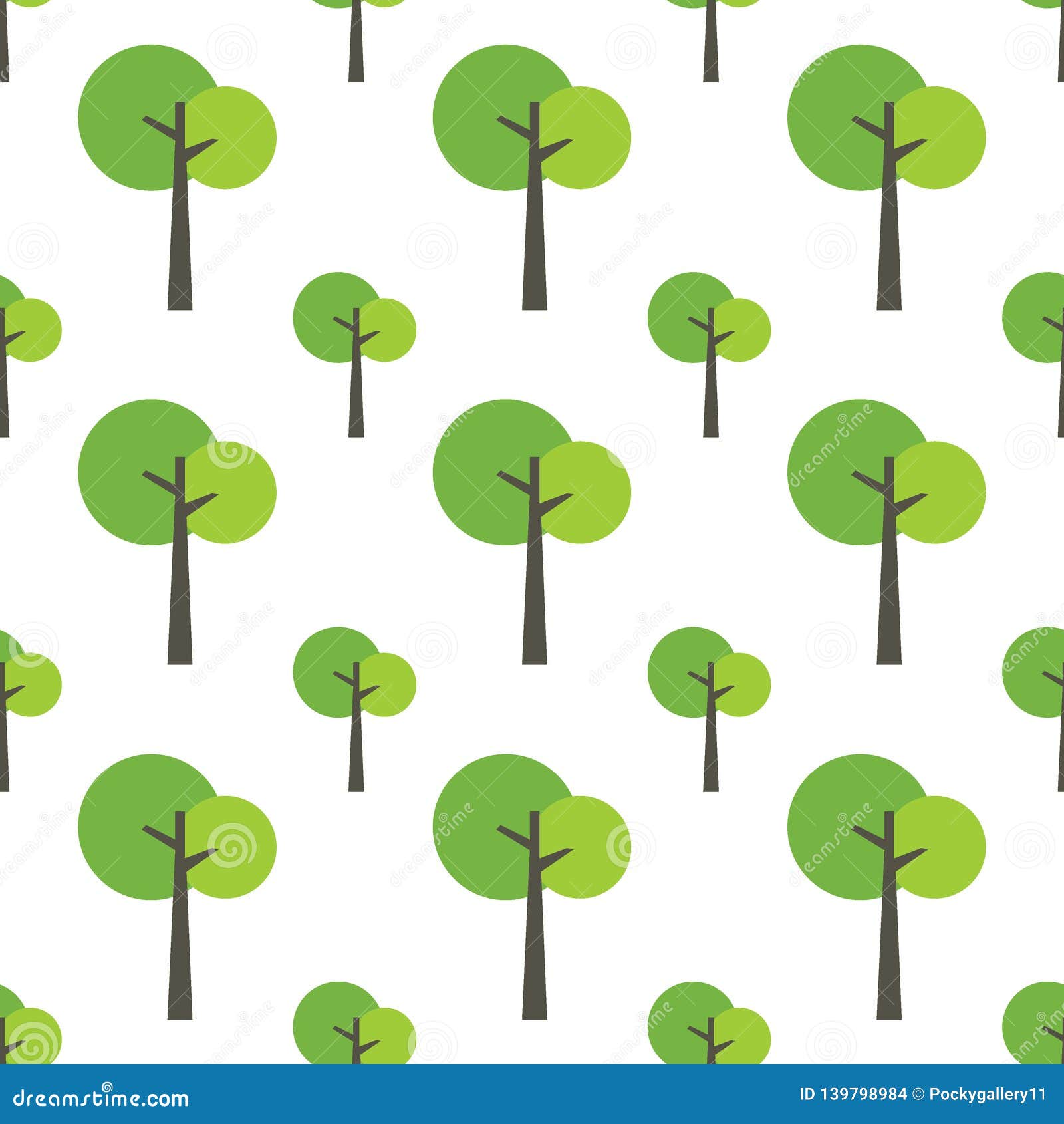 Seamless Tree Pattern on White Stock Illustration - Illustration of ...