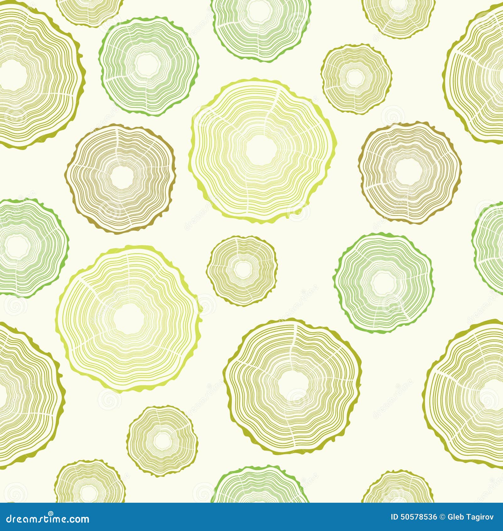 Seamless Tree Rings Pattern Stock Vector - Illustration of green ...