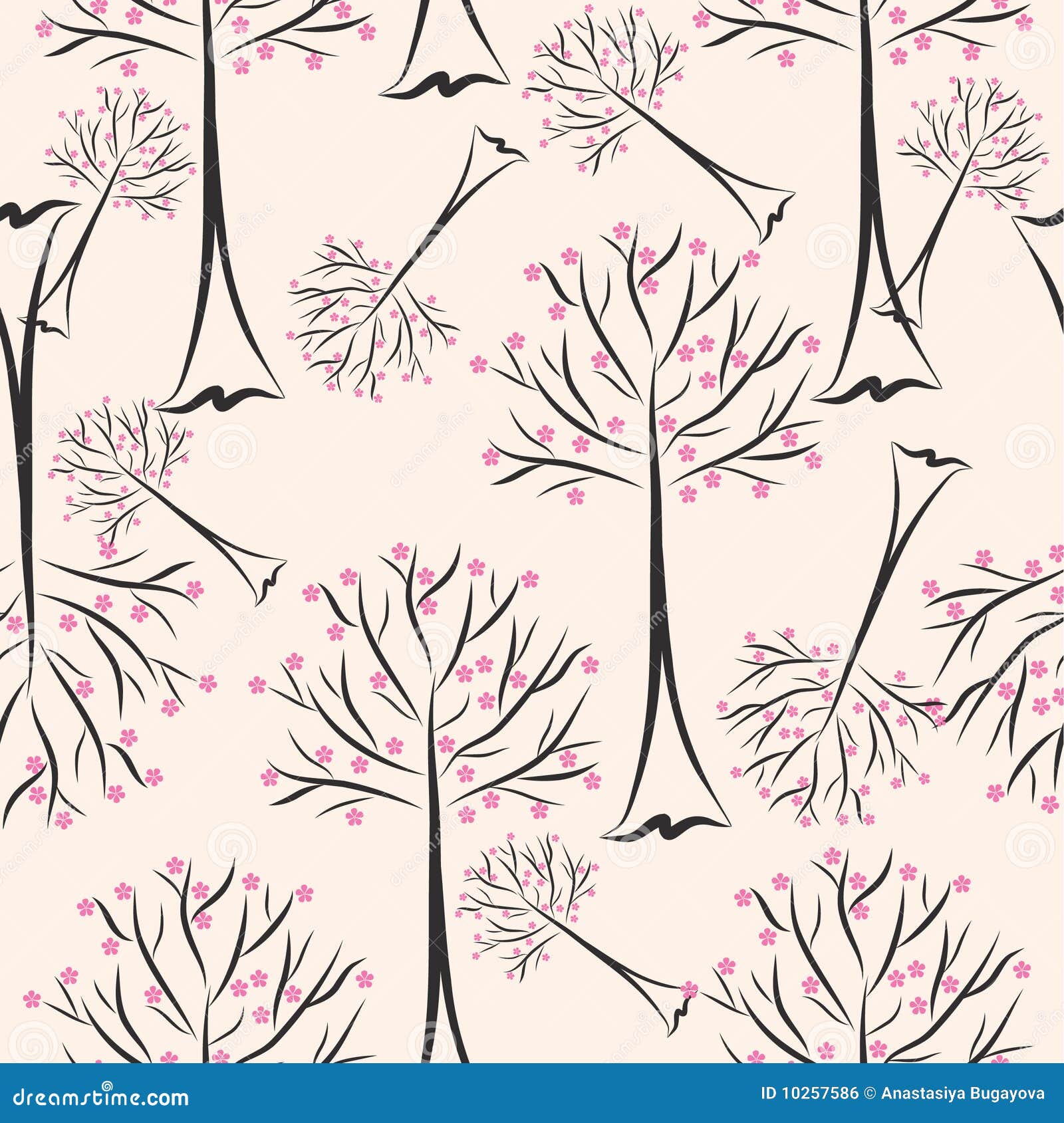 Seamless trees stock vector. Illustration of copy, empty - 10257586