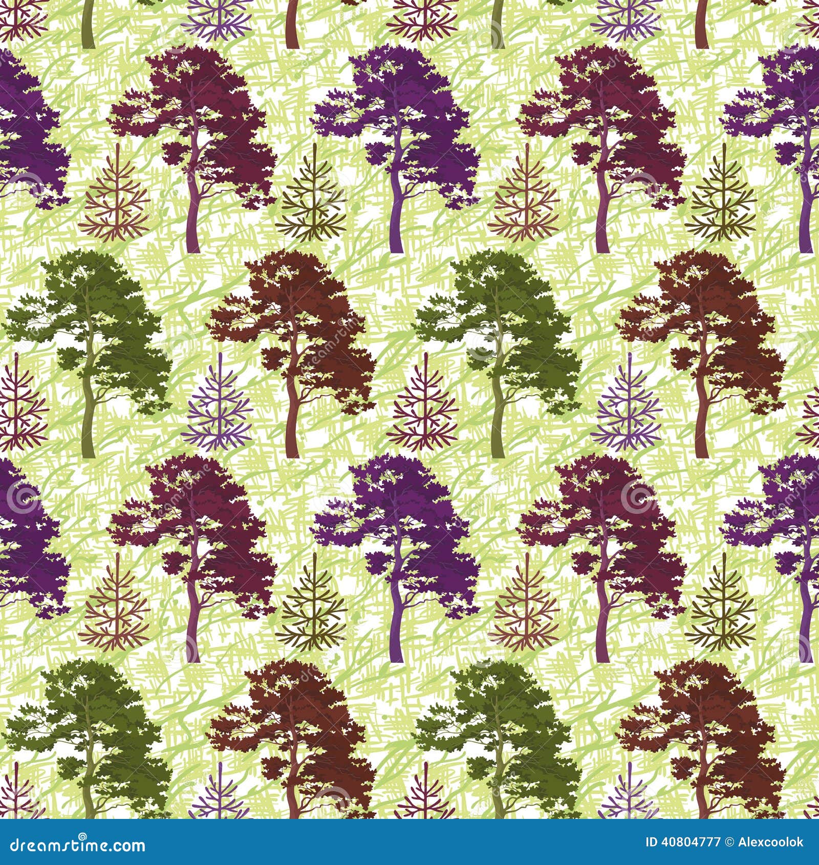 Seamless, Trees and Abstract Pattern Stock Vector - Illustration of ...