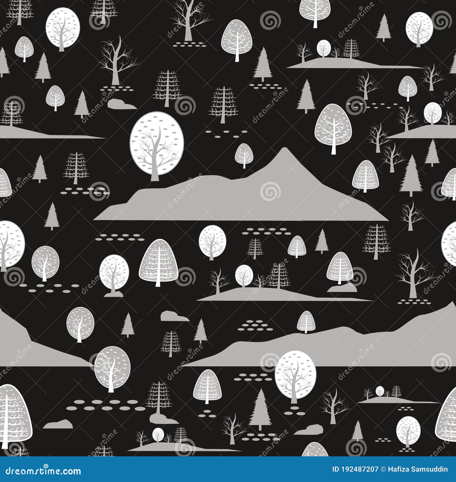 Seamless Trees Background Design. Vector Illustration Decorative Design ...