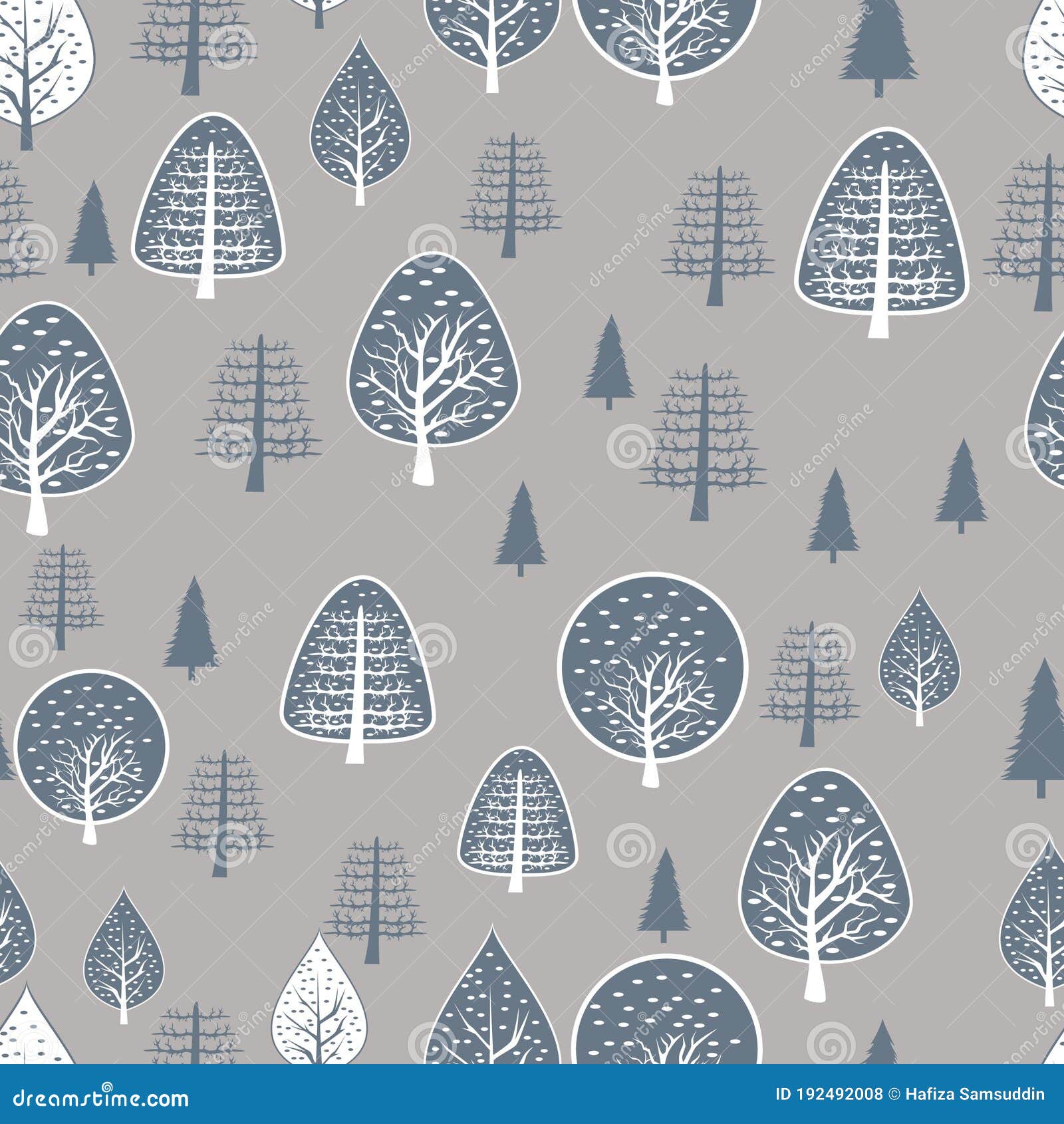 Seamless Trees Background Design. Vector Illustration Decorative Design ...