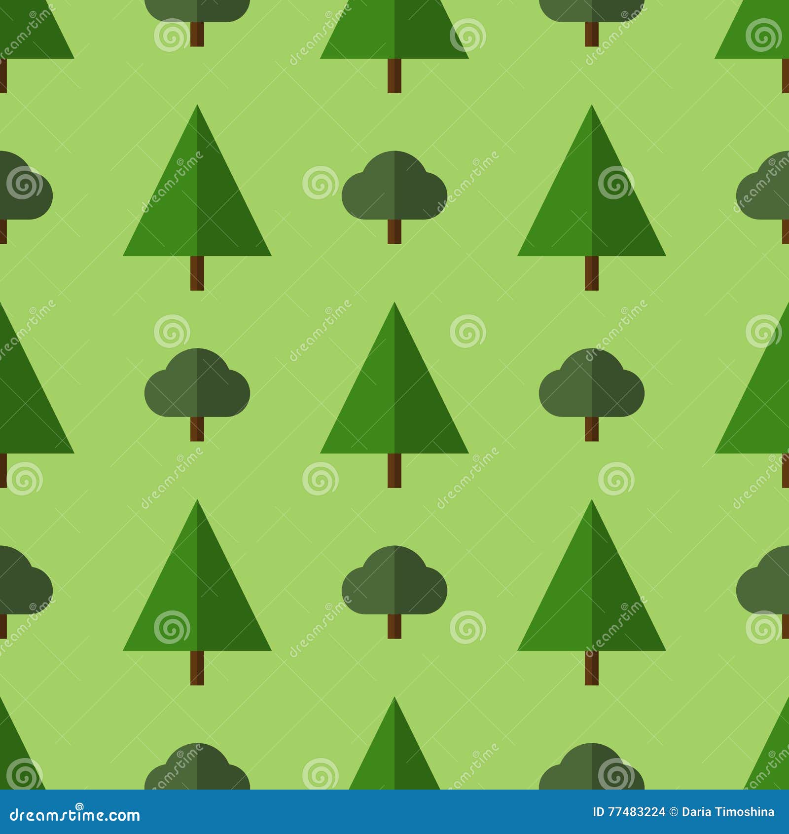 Seamless trees pattern stock vector. Illustration of cartoon - 77483224