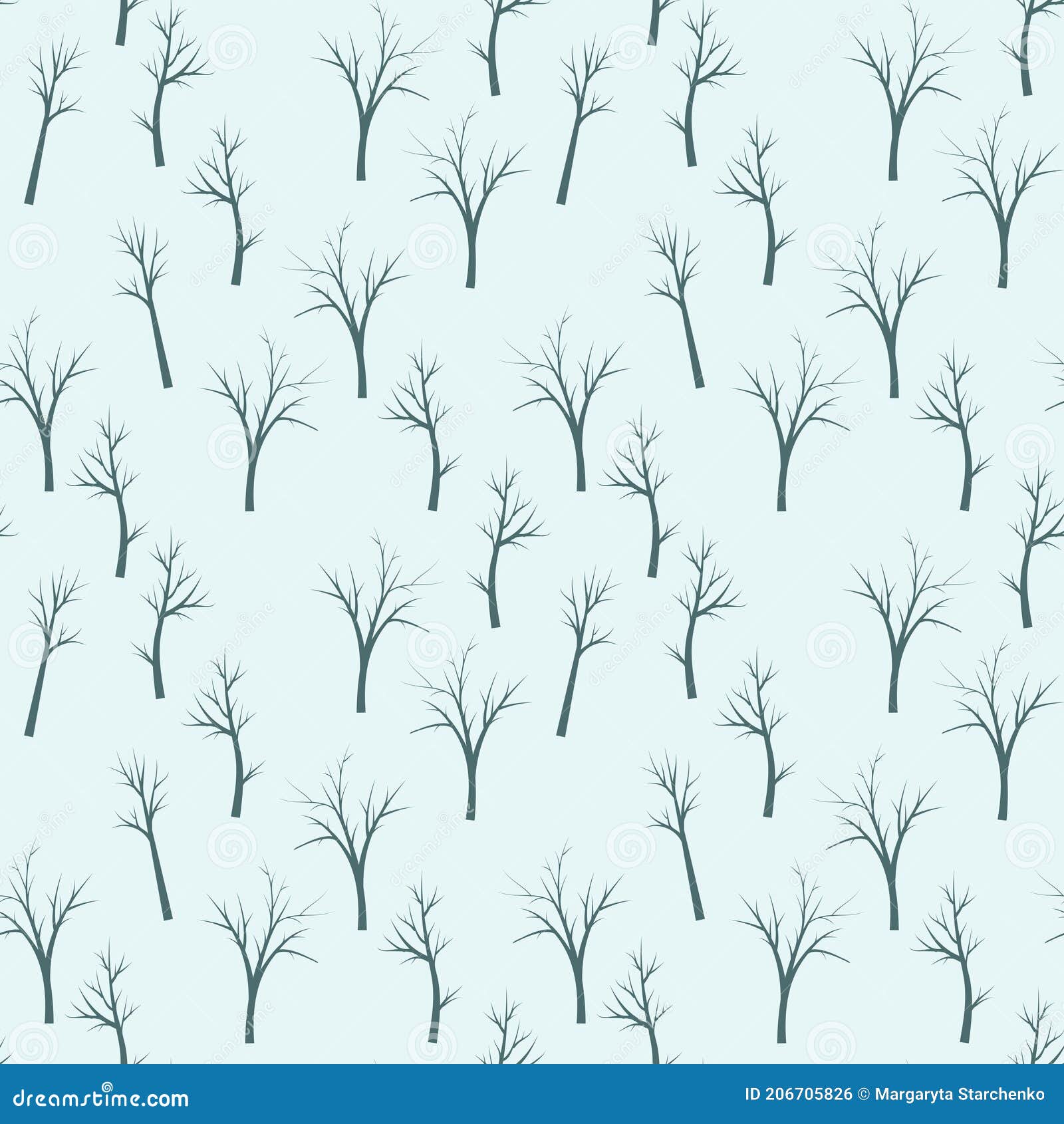 Seamless trees pattern stock vector. Illustration of card - 206705826