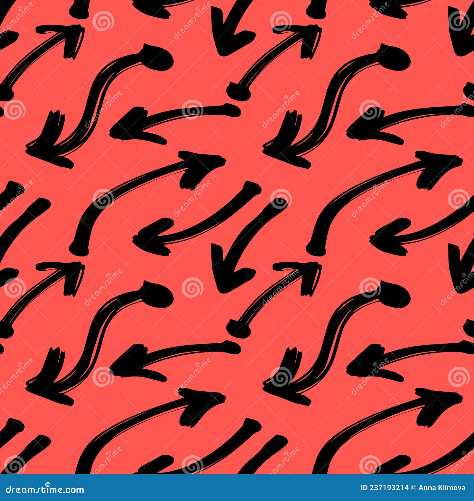 Seamless Trendy Arrows Pattern. Black and White Arrows in a Modern ...