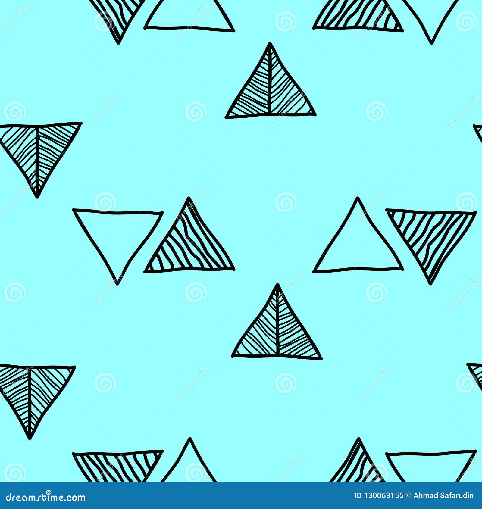 Seamless Triangle Abstract Hand Drawn Art Pattern Stock Vector ...