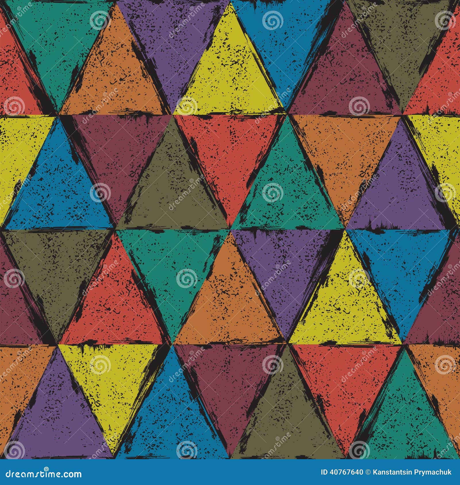 Seamless Triangle Grunge Background. Vector Stock Vector - Illustration ...