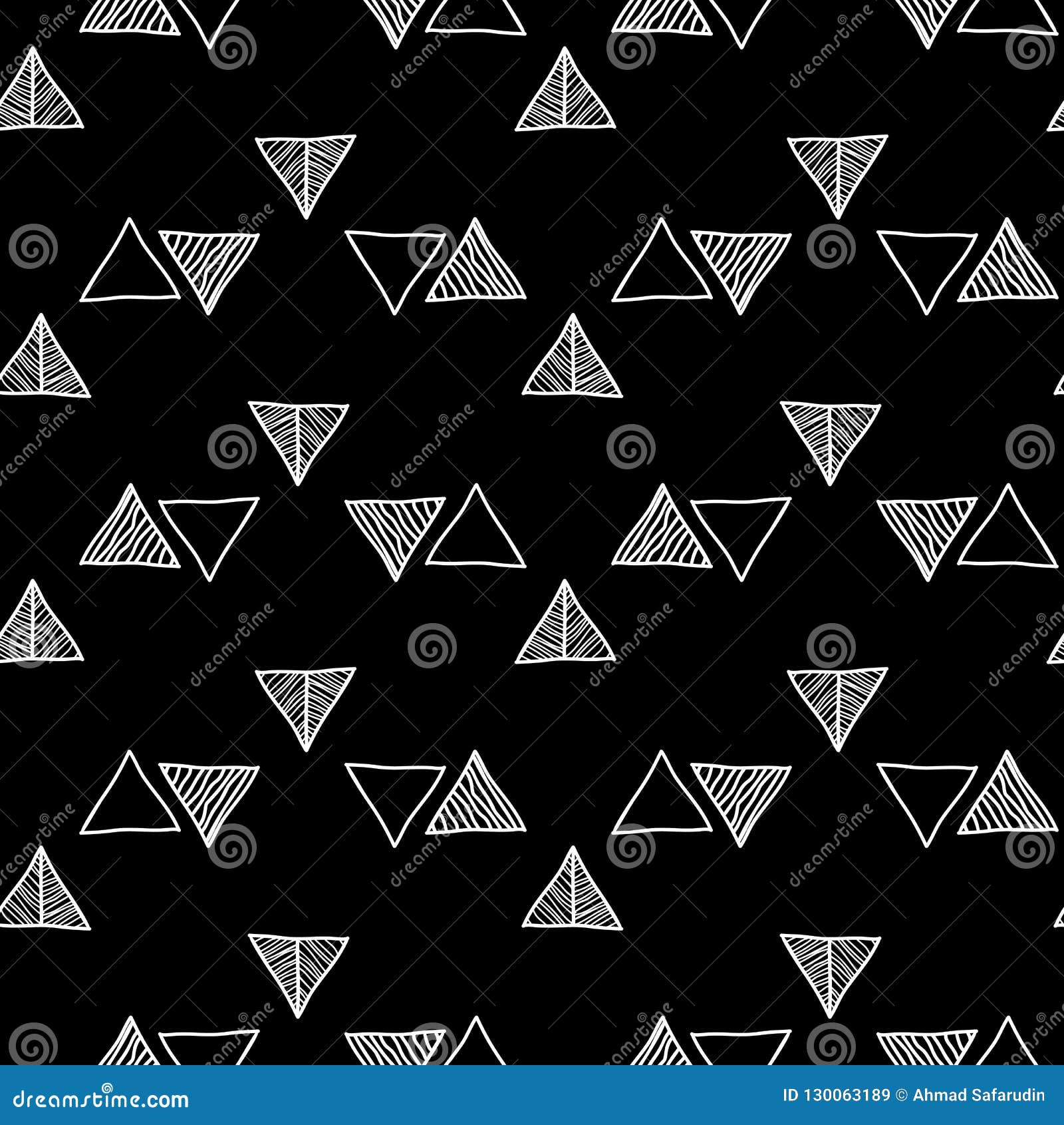 Seamless Triangle Tribal Style Pattern Background Stock Vector ...