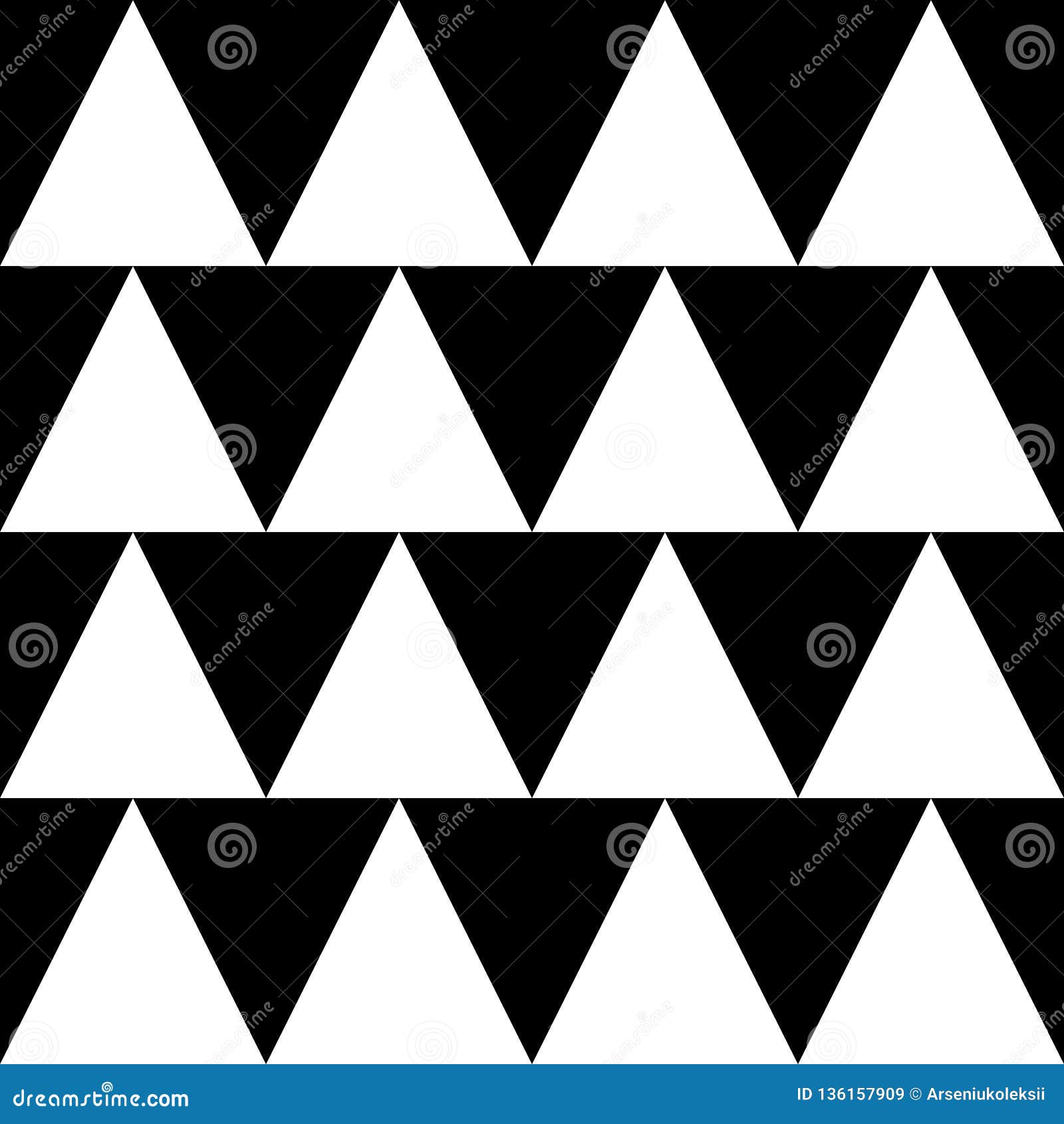 Seamless Triangles or Pyramids Geometric Tile Pattern Stock Vector ...