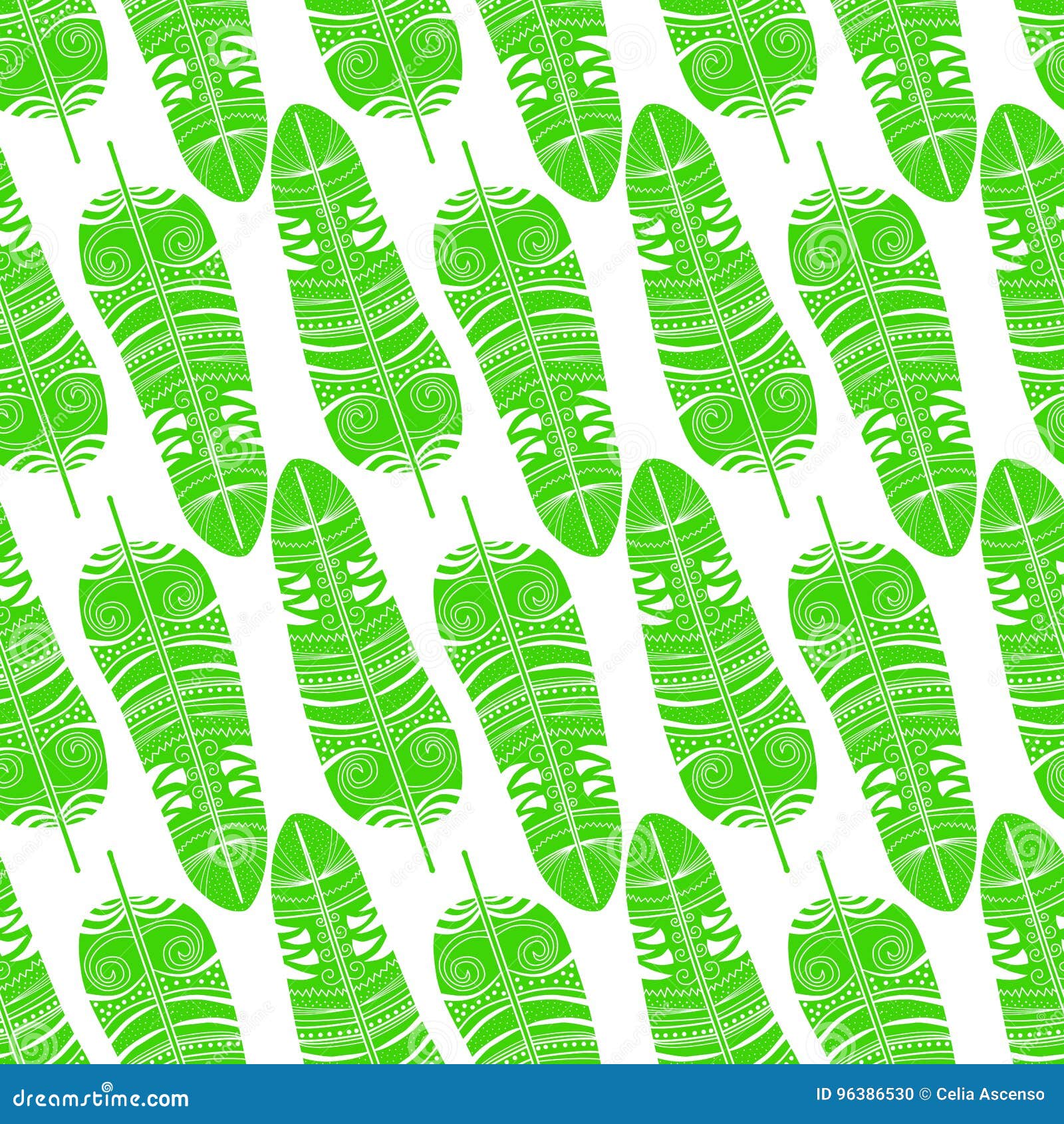 Seamless Tribal Indian Feathers Stock Illustration - Illustration of ...