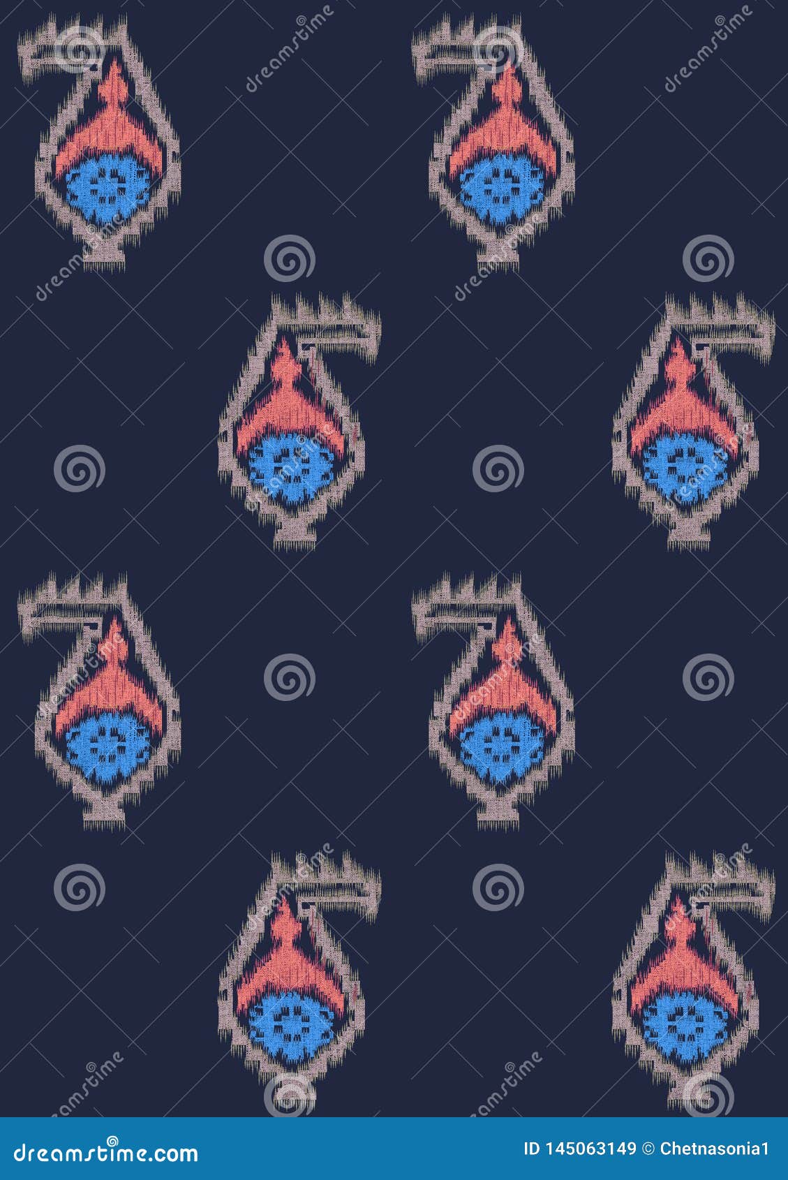 Seamless Tribal Paisley Pattern Stock Illustration - Illustration of ...