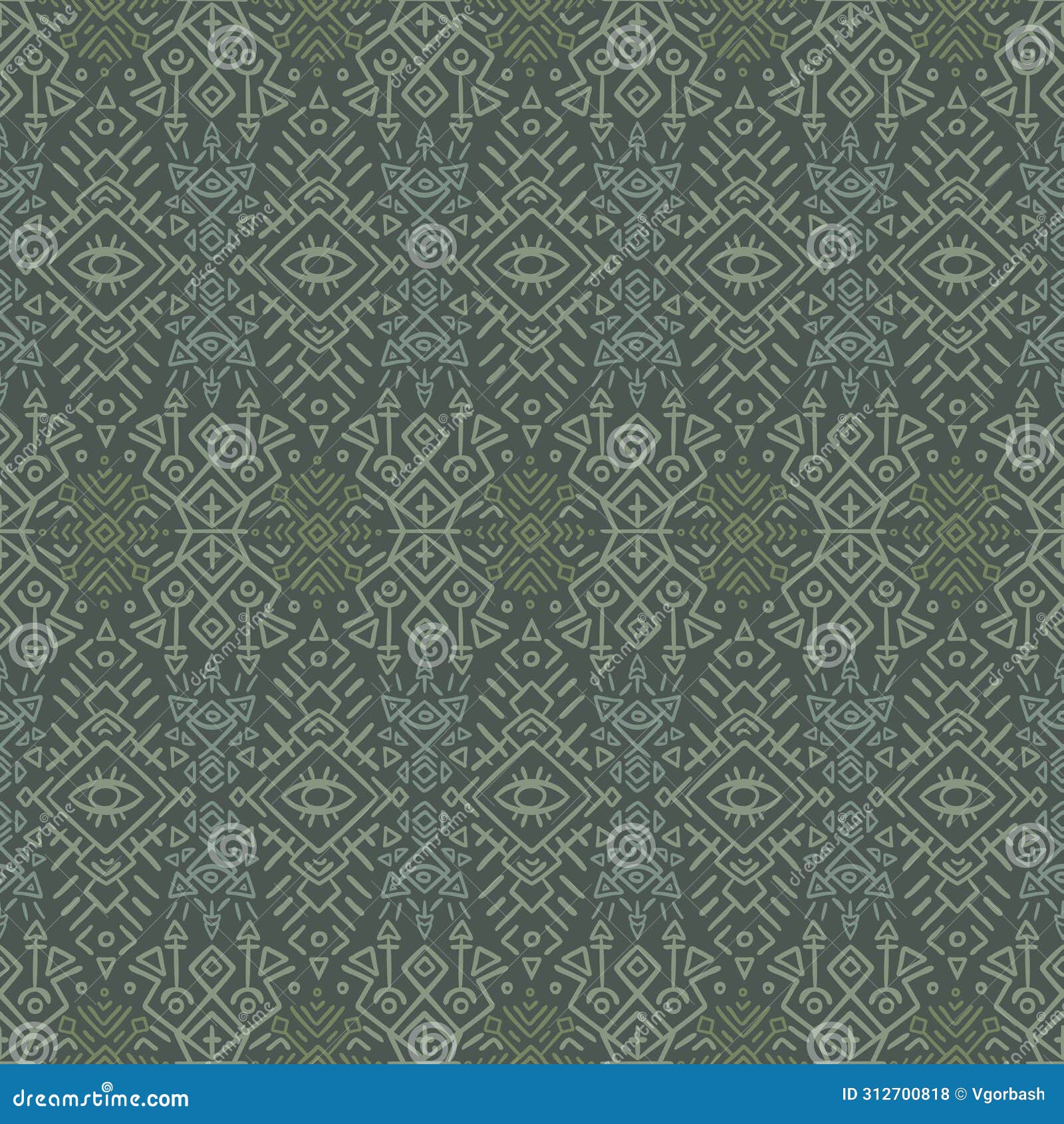Vector Tribal Seamless Patterns Inspired by Indigenous Art. Geometric Angles and Freehand ...