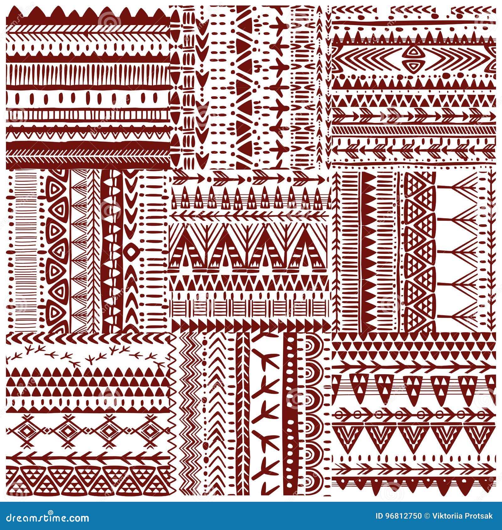 Seamless tribal texture stock vector. Illustration of tribal - 96812750