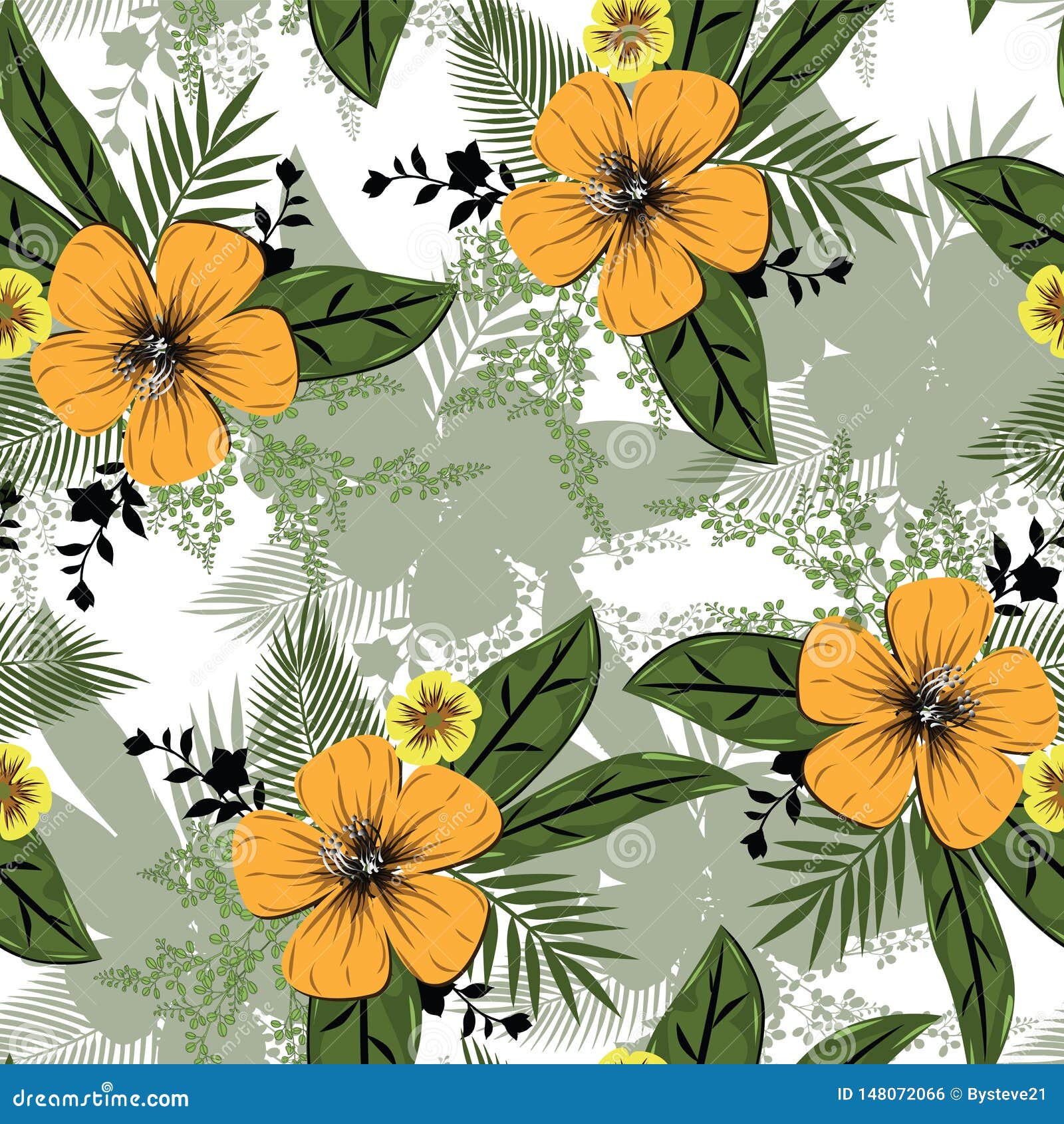 Seamless Flower Leaves Pattern Small Leaf Design Stock Vector ...