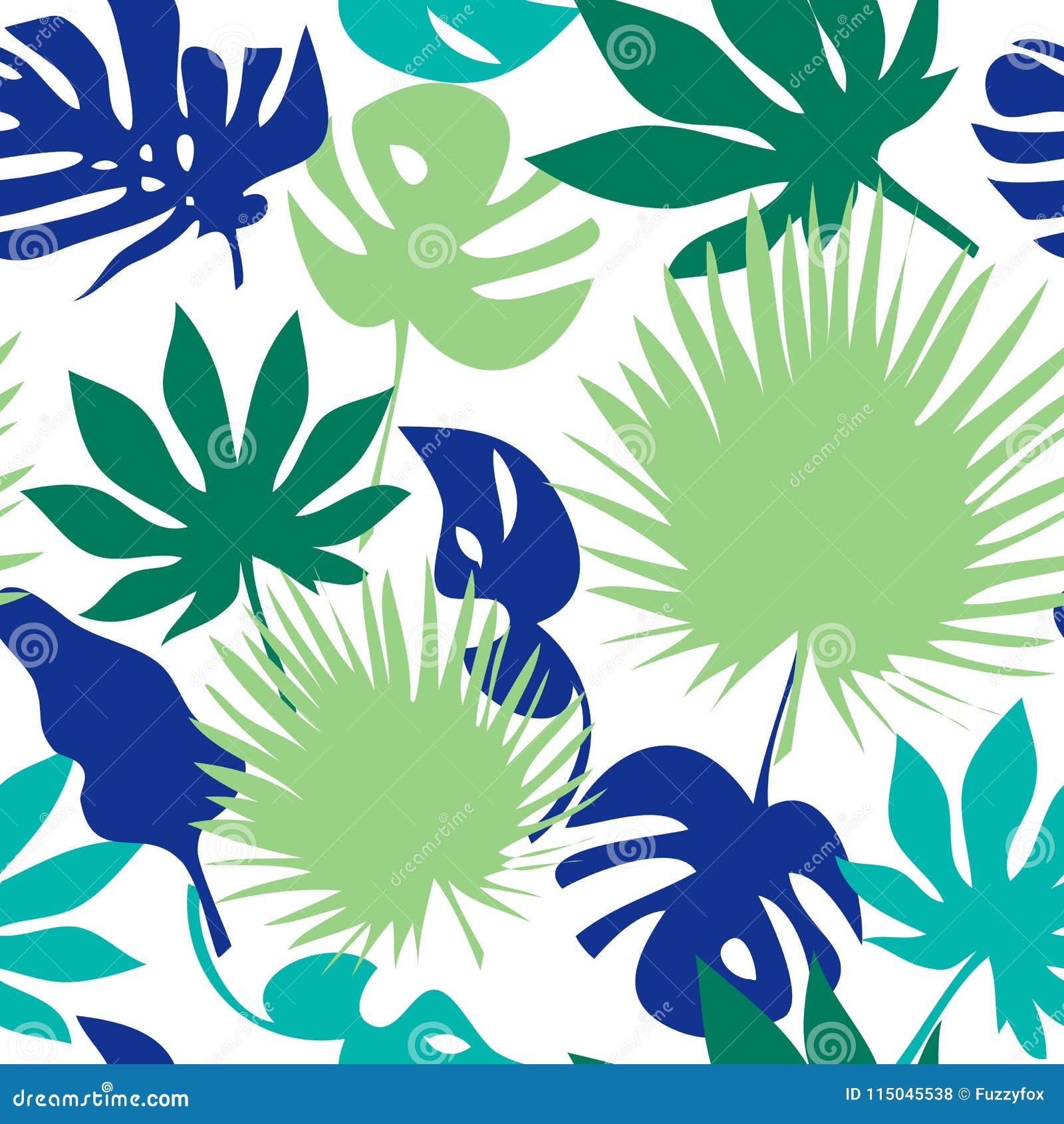 Seamless Tropical Leaves Pattern Stock Vector - Illustration of garden ...