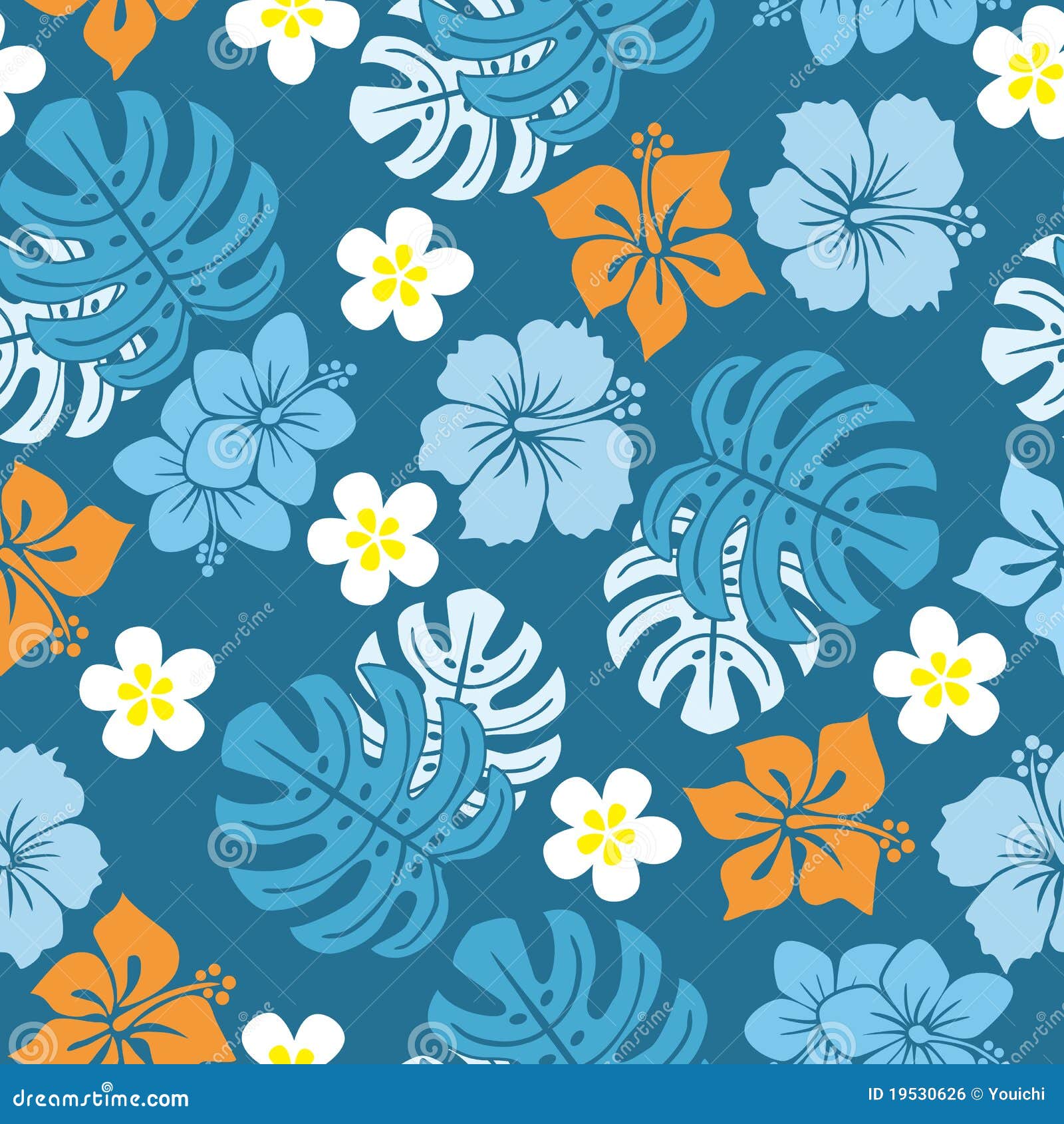 Seamless Tropical Palm Leaves, Plumeriia. Jungle Leaves Vector Floral ...