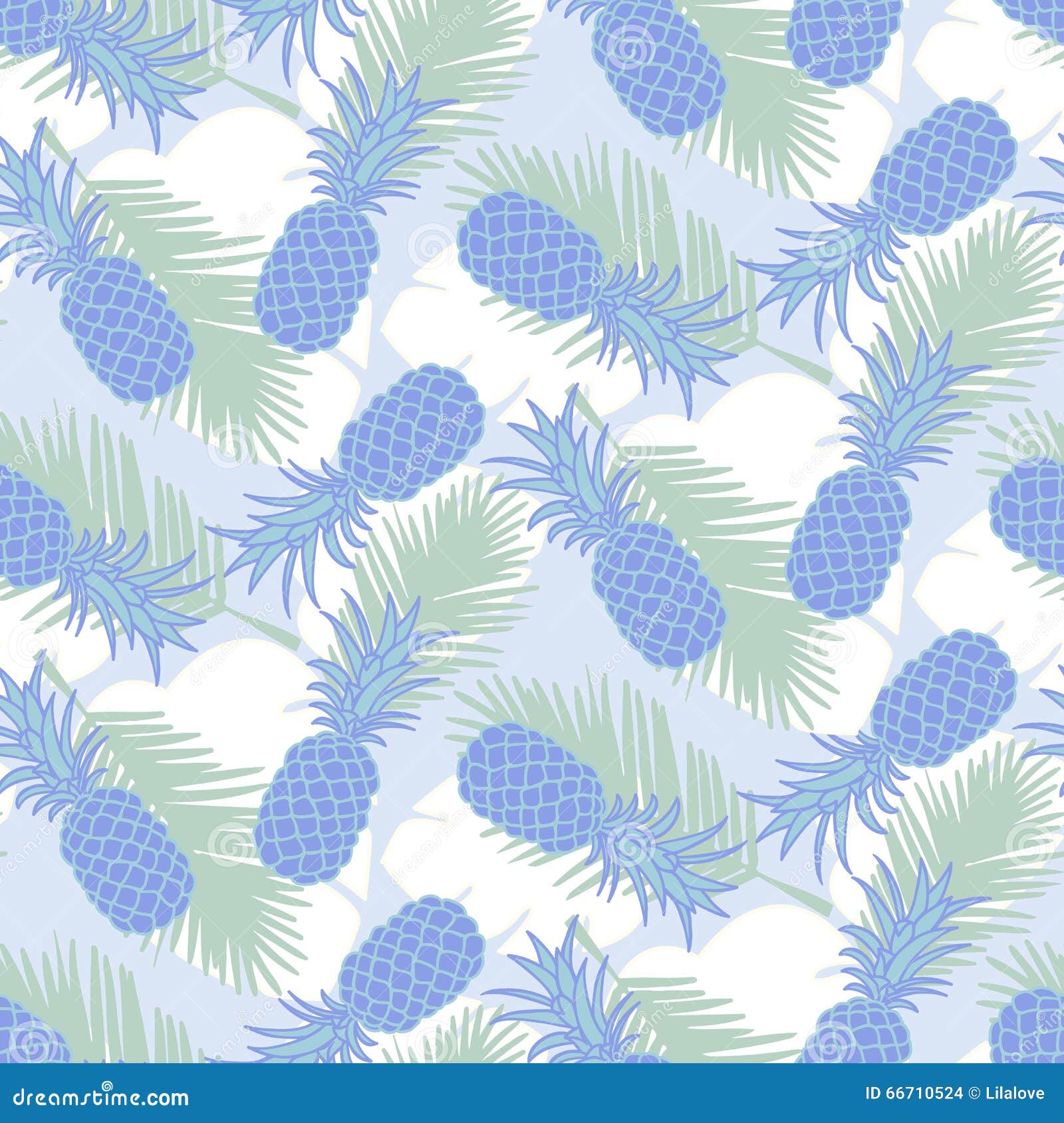 Seamless Tropical Pineapple Pattern Stock Vector - Illustration of ...