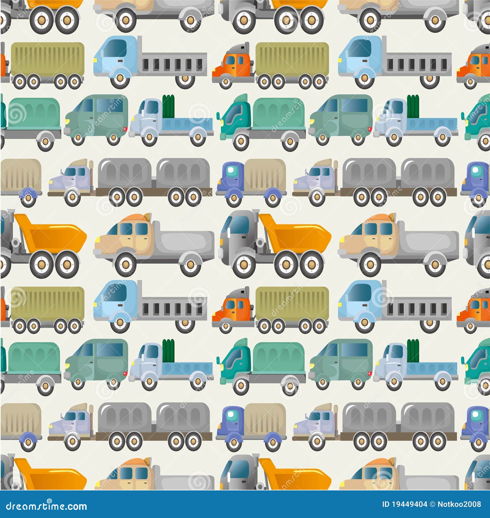 Seamless truck pattern stock vector. Illustration of heavy - 19449404