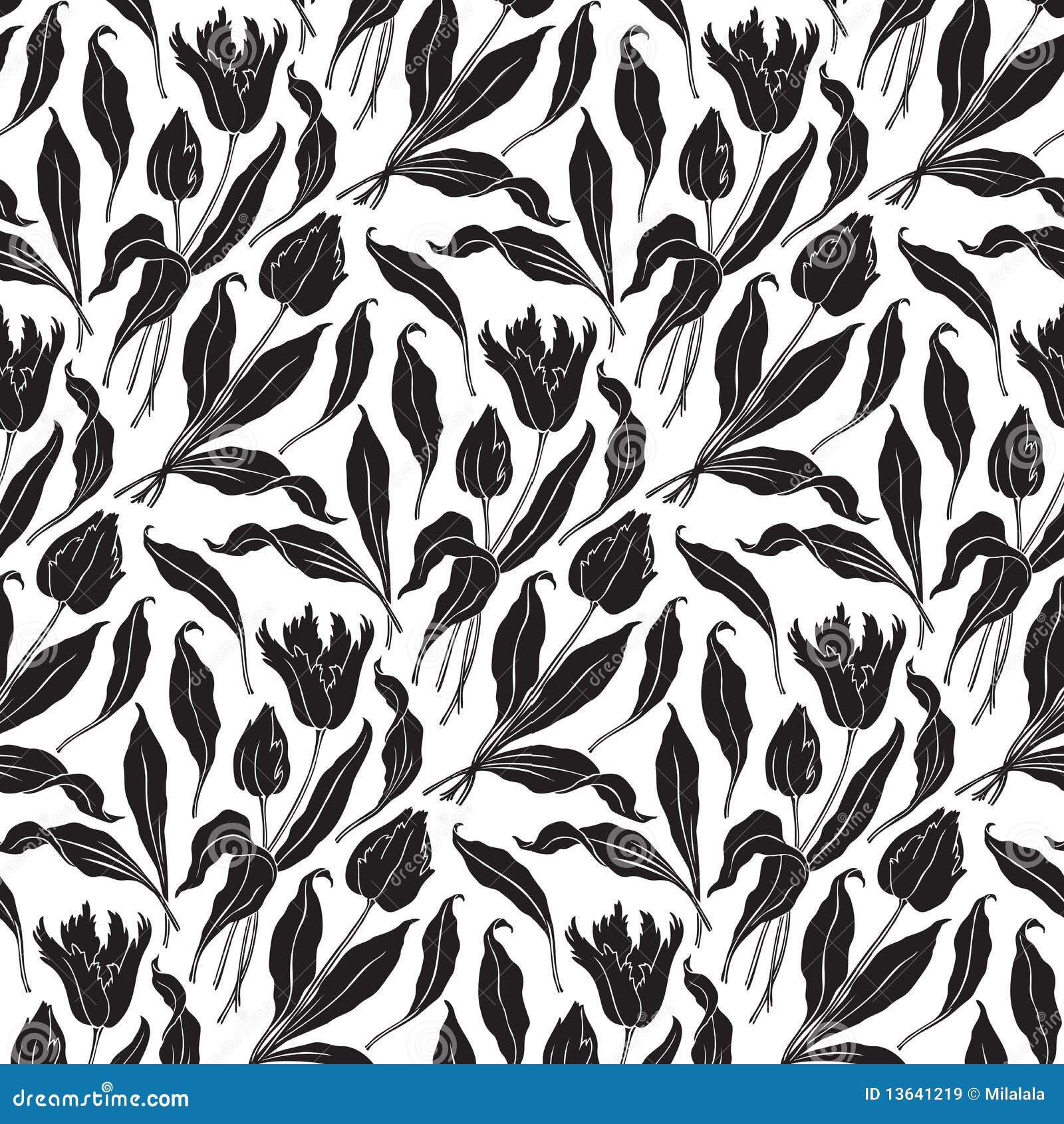 Seamless Tulips Pattern (vector) Stock Vector - Illustration of decor ...