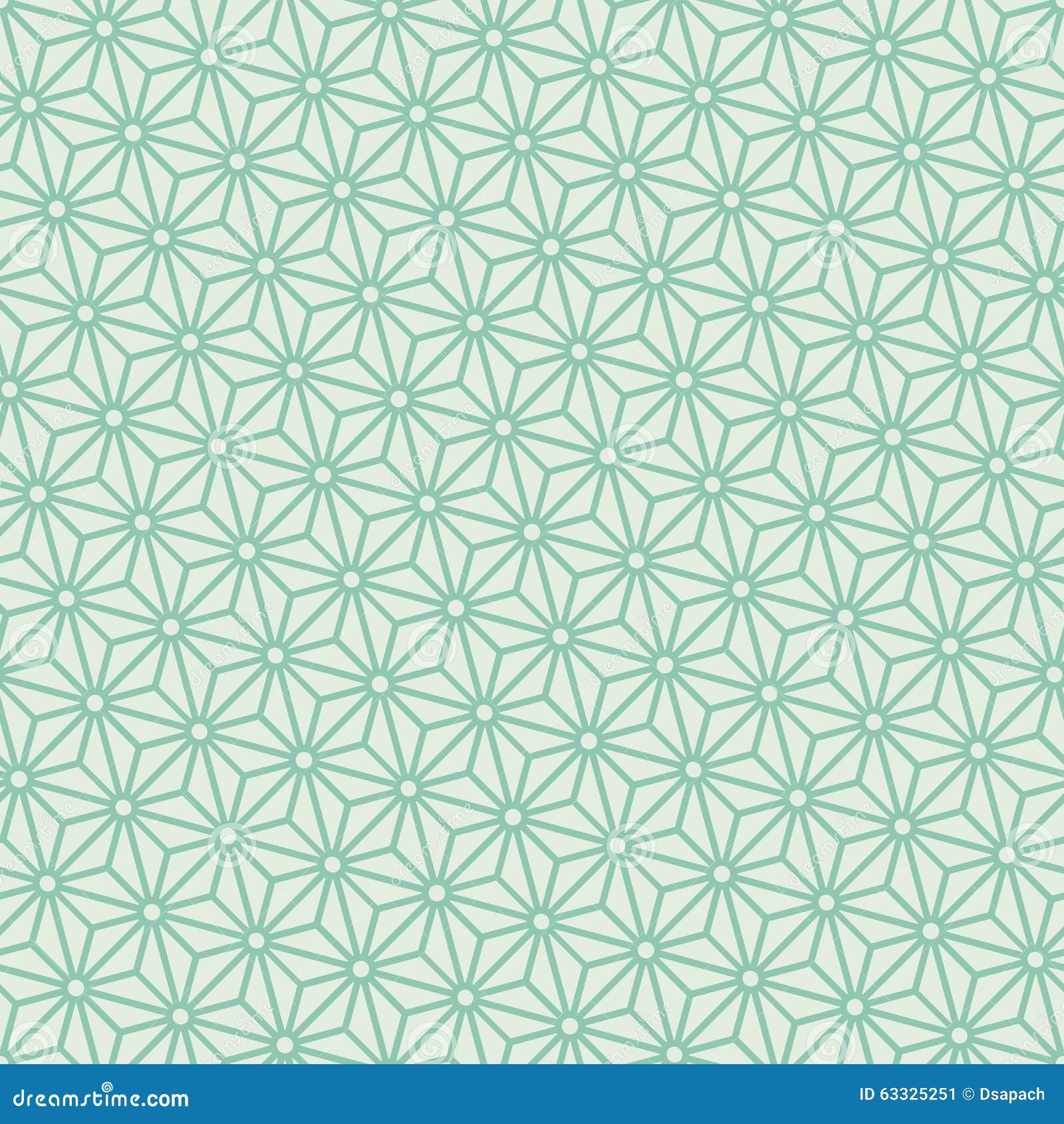 Seamless Turquoise Diagonal Japanese Asanoha Pattern Vector Stock ...