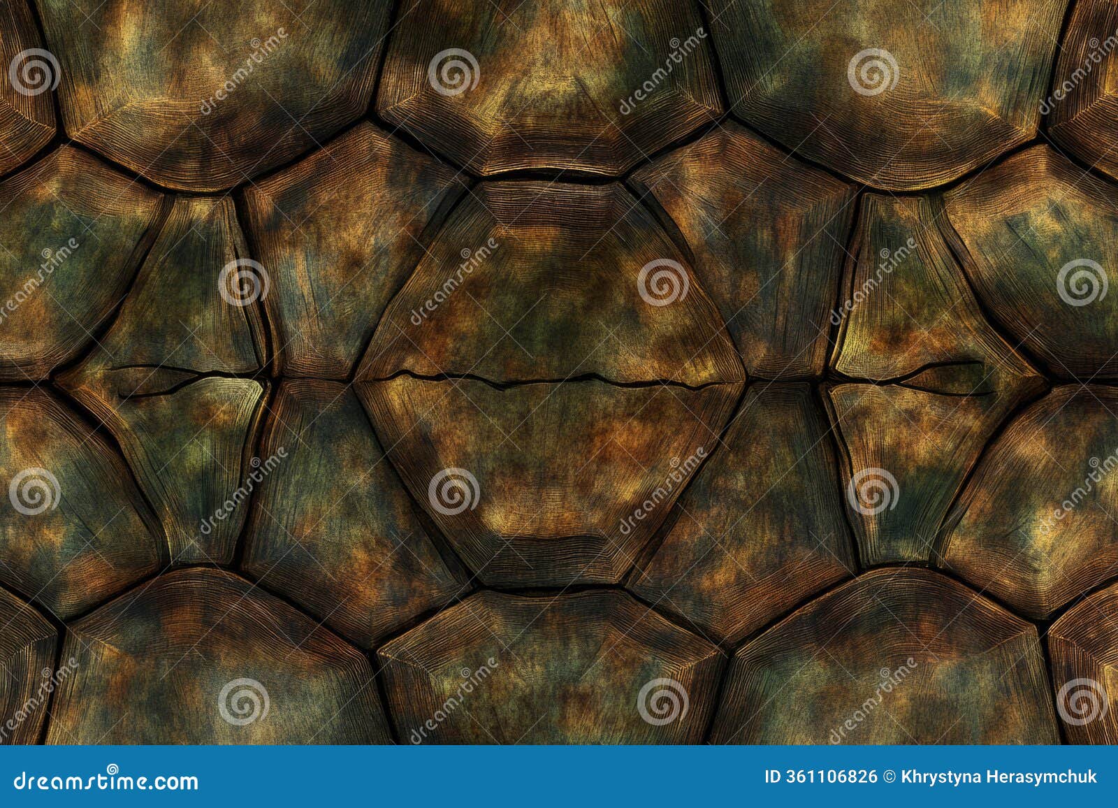 Seamless Turtle Shell Texture, Showing a Rich Brown and Green Pattern ...