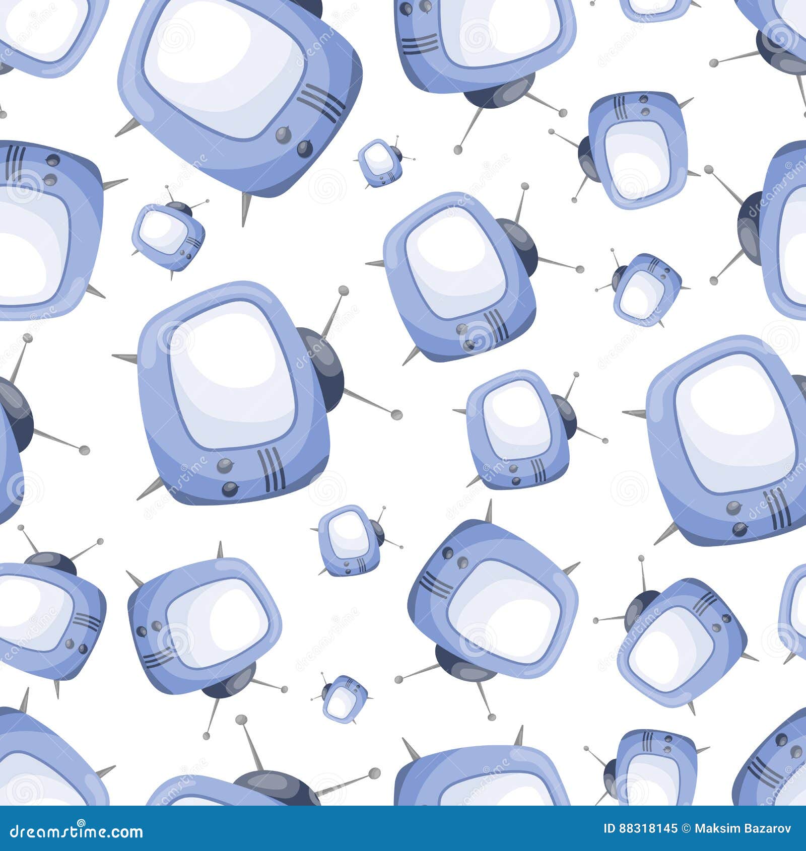 Seamless tv pattern stock vector. Illustration of pattern - 88318145