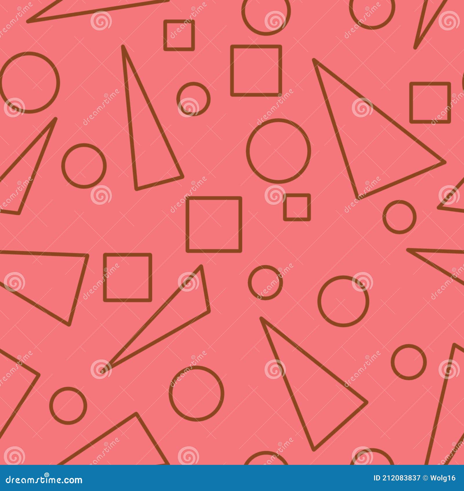 Seamless Two-color Pattern of Geometric Shapes on a Pink Background for ...