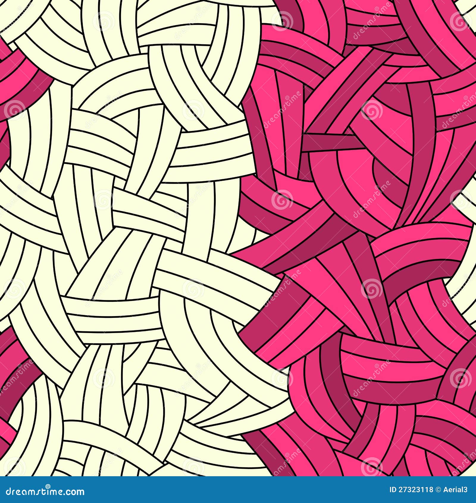 Seamless Two Colors Hand-drawn Lines Background Stock Vector ...