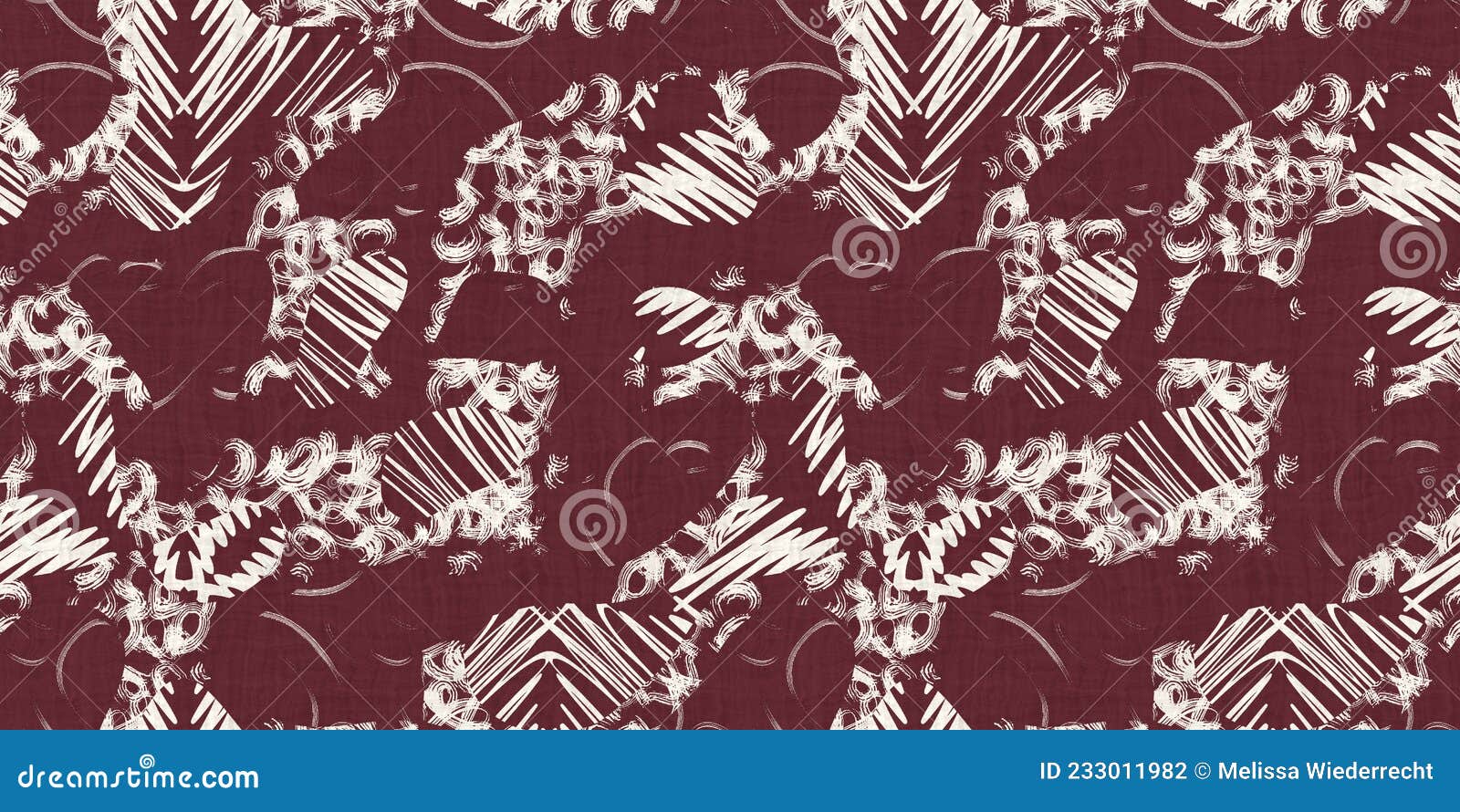 Seamless Two Tone Hand Drawn Brushed Effect Pattern Border Swatch Stock ...