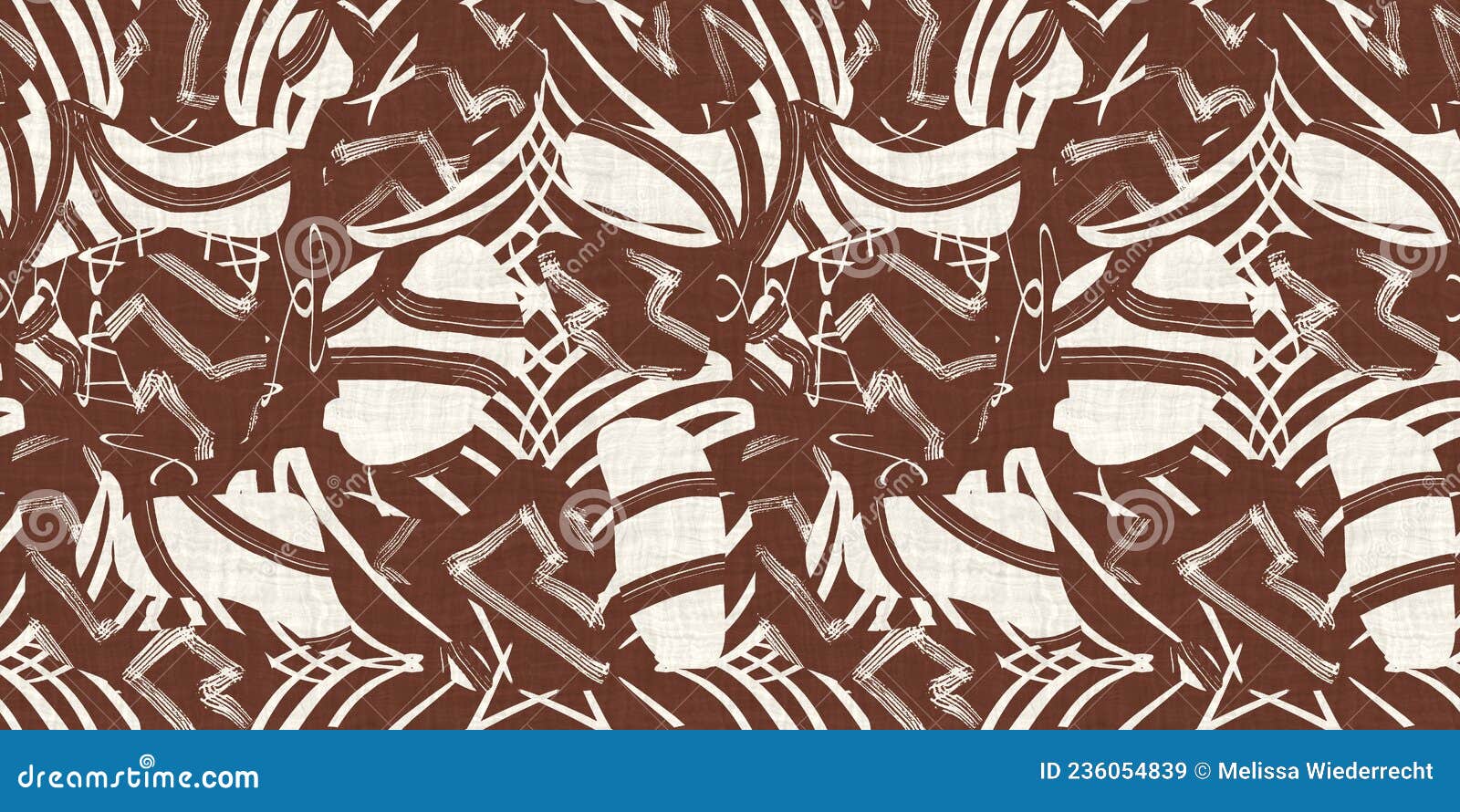 Seamless Two Tone Hand Drawn Brushed Effect Pattern Border Swatch Stock ...