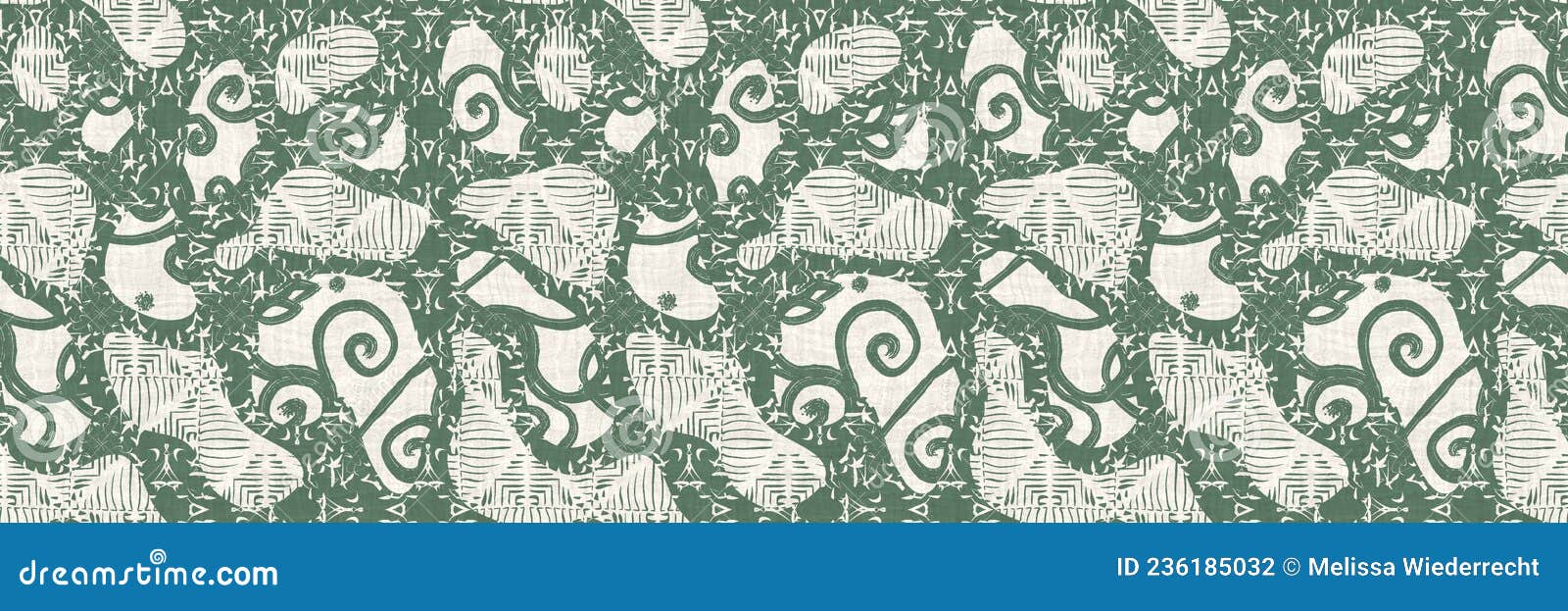 Seamless Two Tone Hand Drawn Brushed Effect Pattern Border Swatch Stock ...