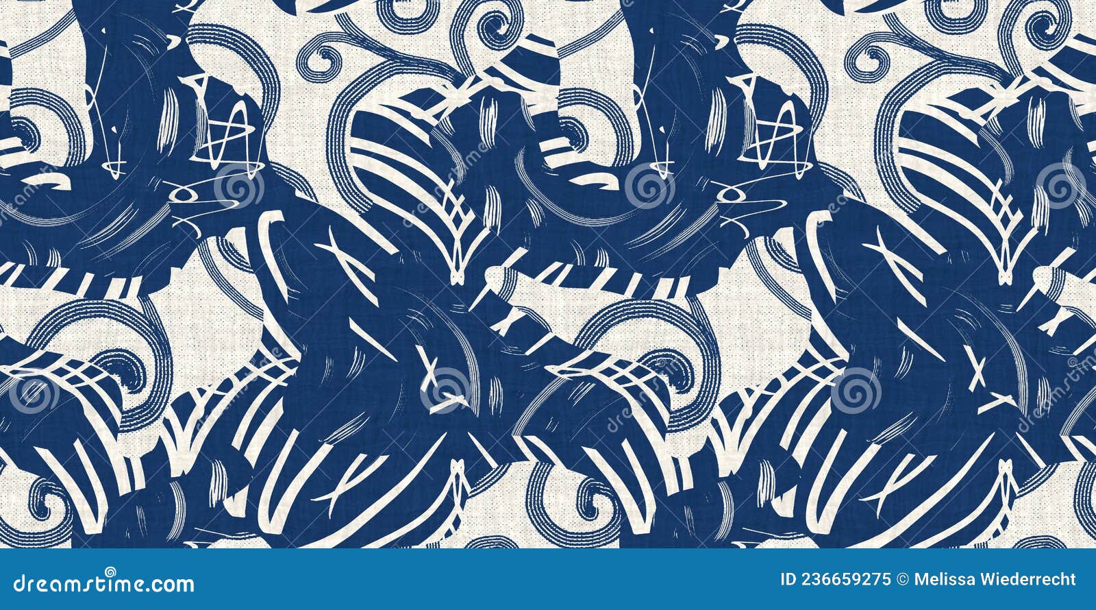 Seamless Two Tone Hand Drawn Brushed Effect Pattern Border Swatch Stock ...