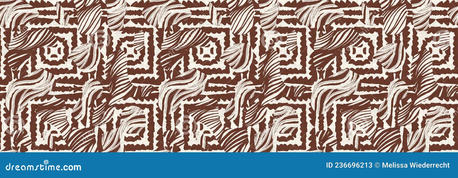 Seamless Two Tone Hand Drawn Brushed Effect Pattern Border Swatch Stock ...