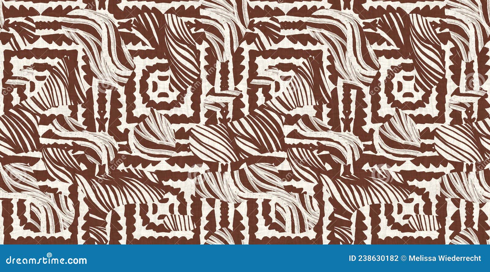 Seamless Two Tone Hand Drawn Brushed Effect Pattern Border Swatch Stock ...