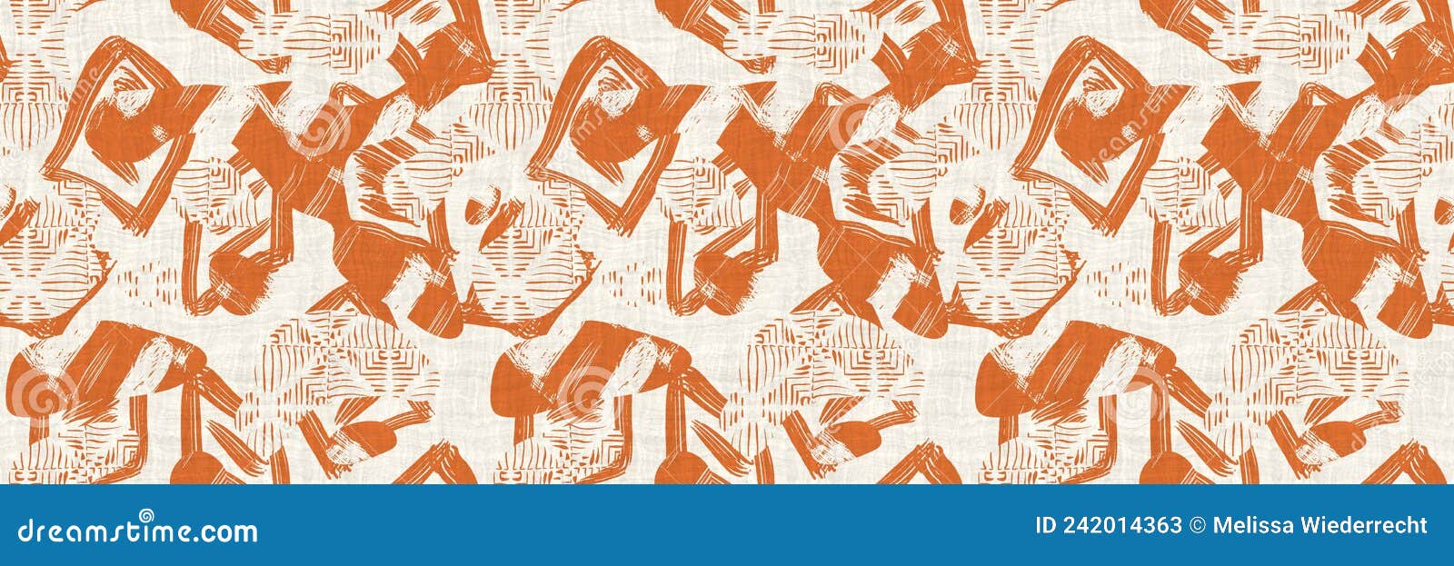 Seamless Two Tone Hand Drawn Brushed Effect Pattern Border Swatch Stock ...