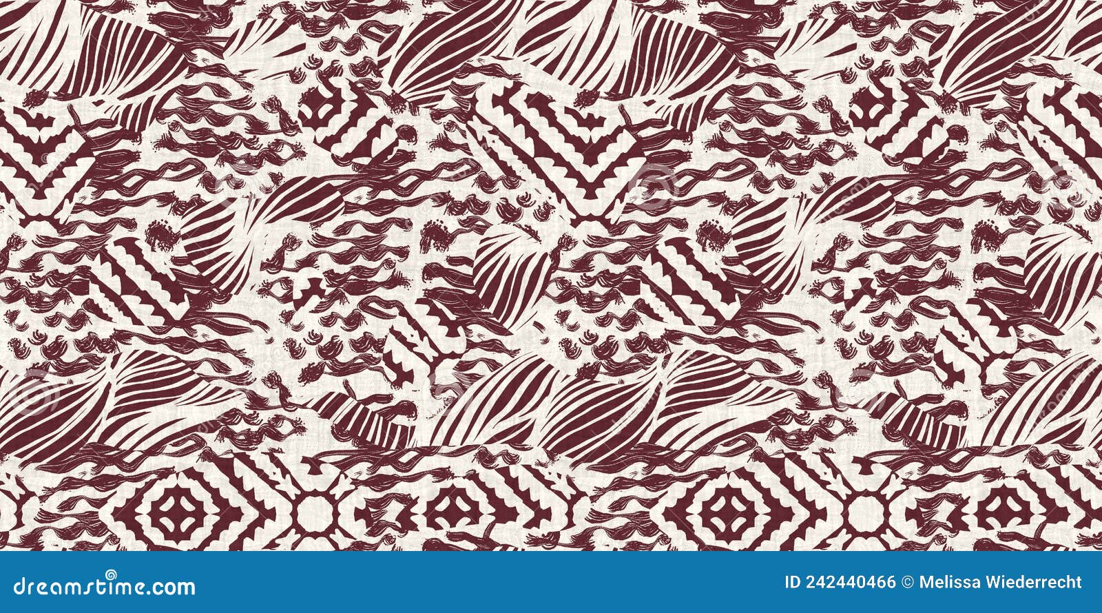 Seamless Two Tone Hand Drawn Brushed Effect Pattern Border Swatch Stock ...