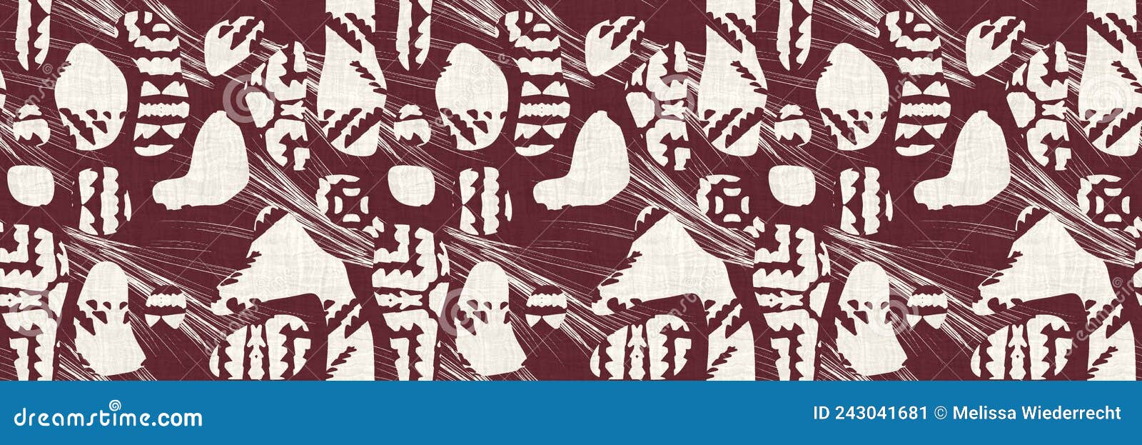 Seamless Two Tone Hand Drawn Brushed Effect Pattern Border Swatch Stock ...