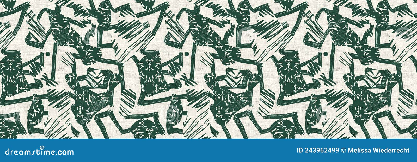 Seamless Two Tone Hand Drawn Brushed Effect Pattern Border Swatch Stock ...