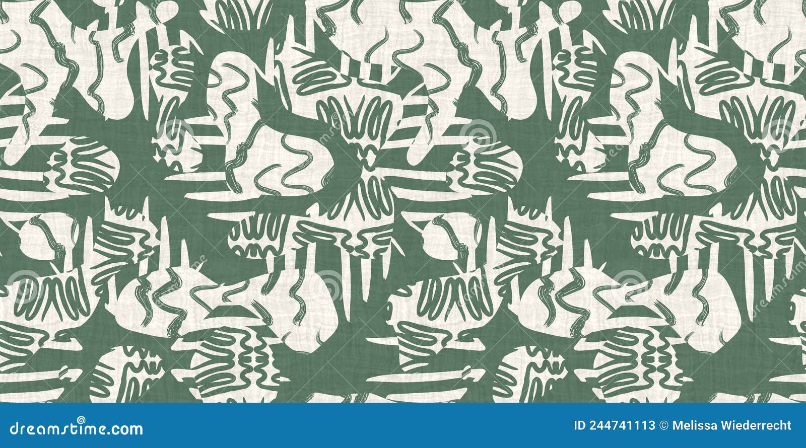 Seamless Two Tone Hand Drawn Brushed Effect Pattern Border Swatch Stock ...