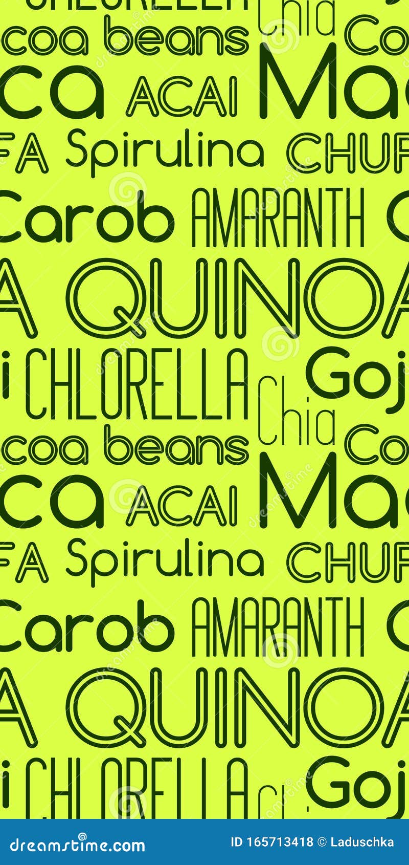 Seamless Typography Pattern. Stock Vector - Illustration of spirulina ...