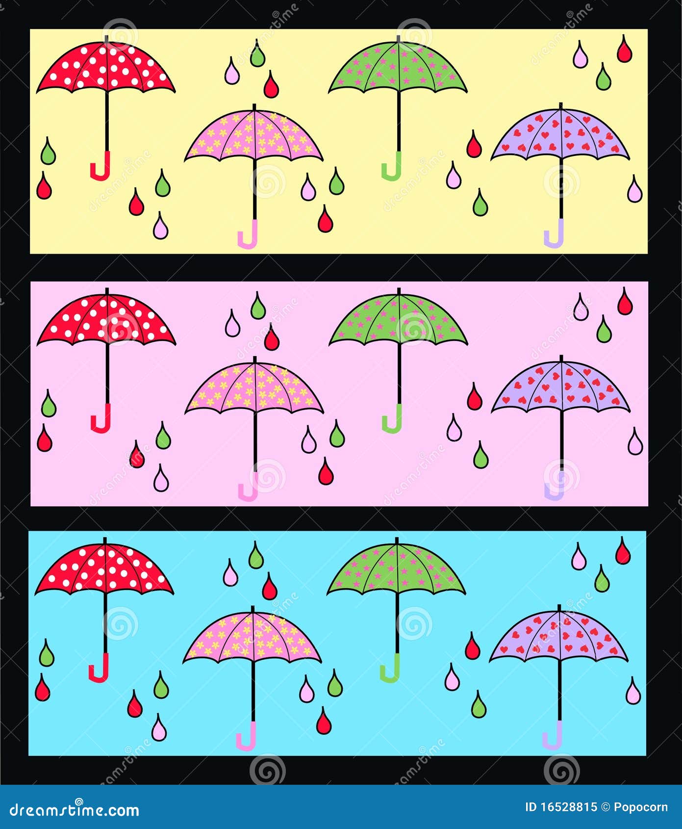 Seamless umbrella pattern stock vector. Illustration of backdrop - 16528815