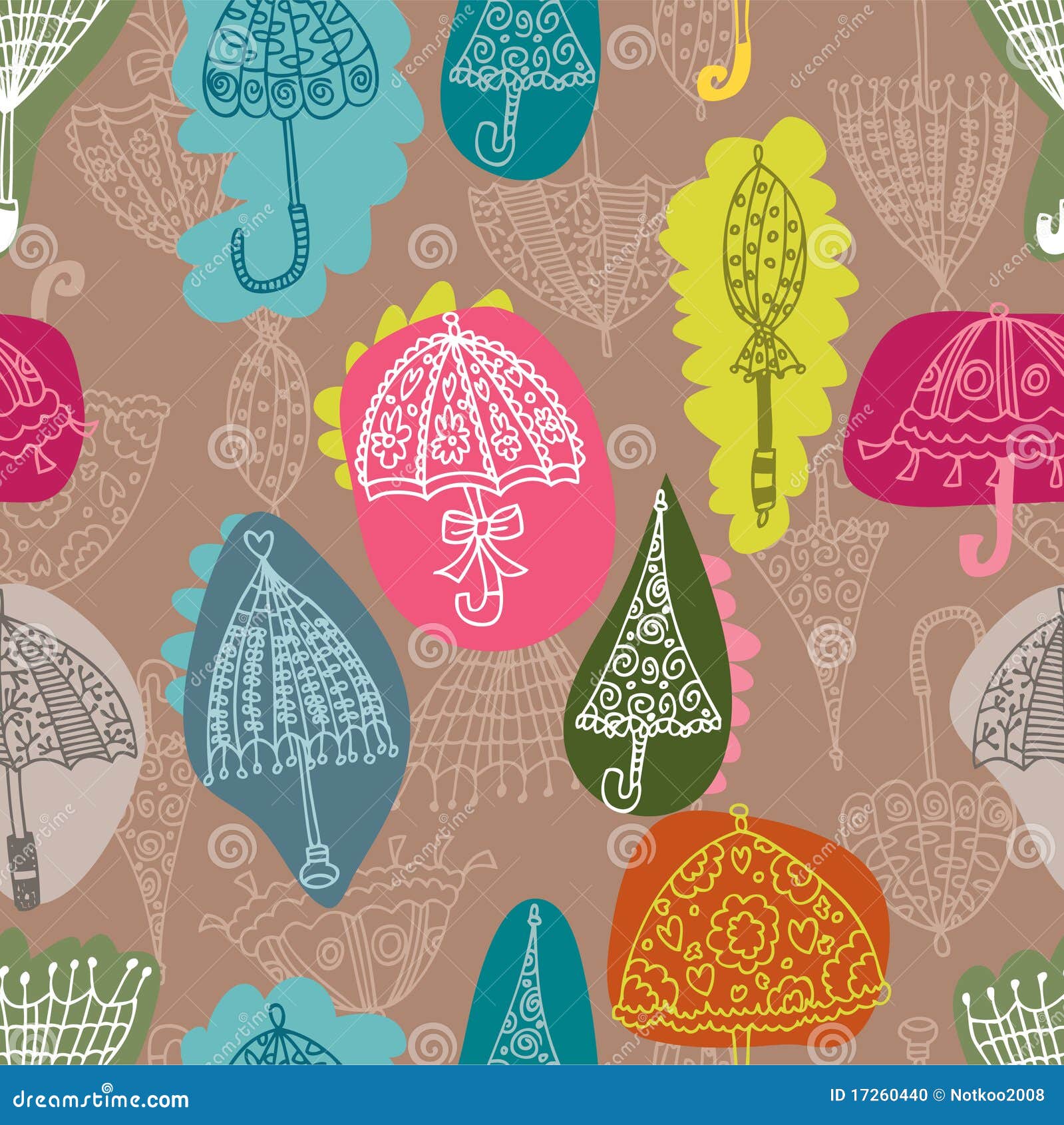 Seamless umbrella pattern stock vector. Illustration of parasol - 17260440