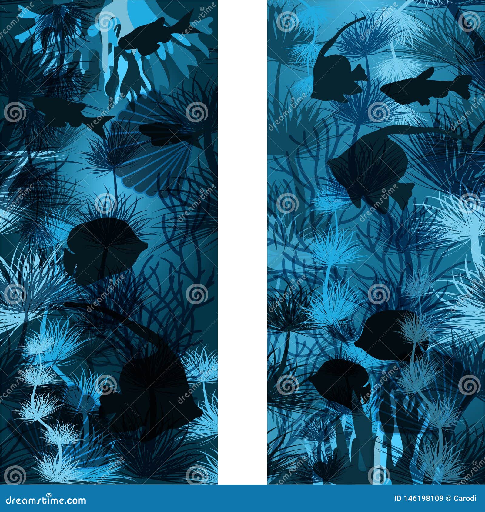 Seamless Underwater Banners with Tropical Fish Stock Vector ...